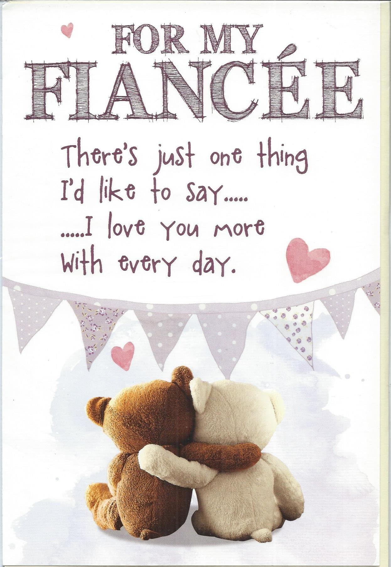 ICG Special Fiance Birthday Card - Love Heart Padlocks and Key Embossed ...