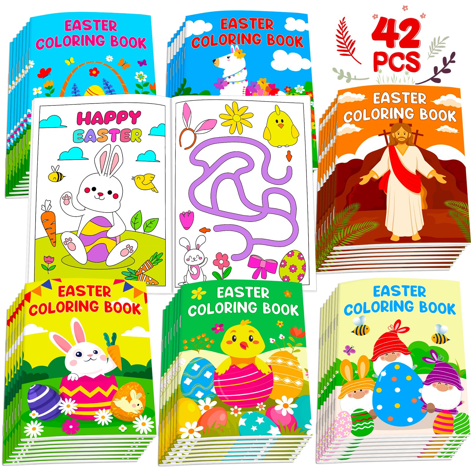 Amazon.com: Lionoble 42 Pack Easter Coloring Books for Kids 4-8,8-12 ...