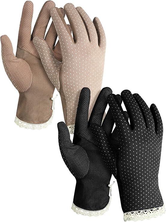 2 Pairs of Summer UV Protection Driving Gloves Thin Breathable UV ...