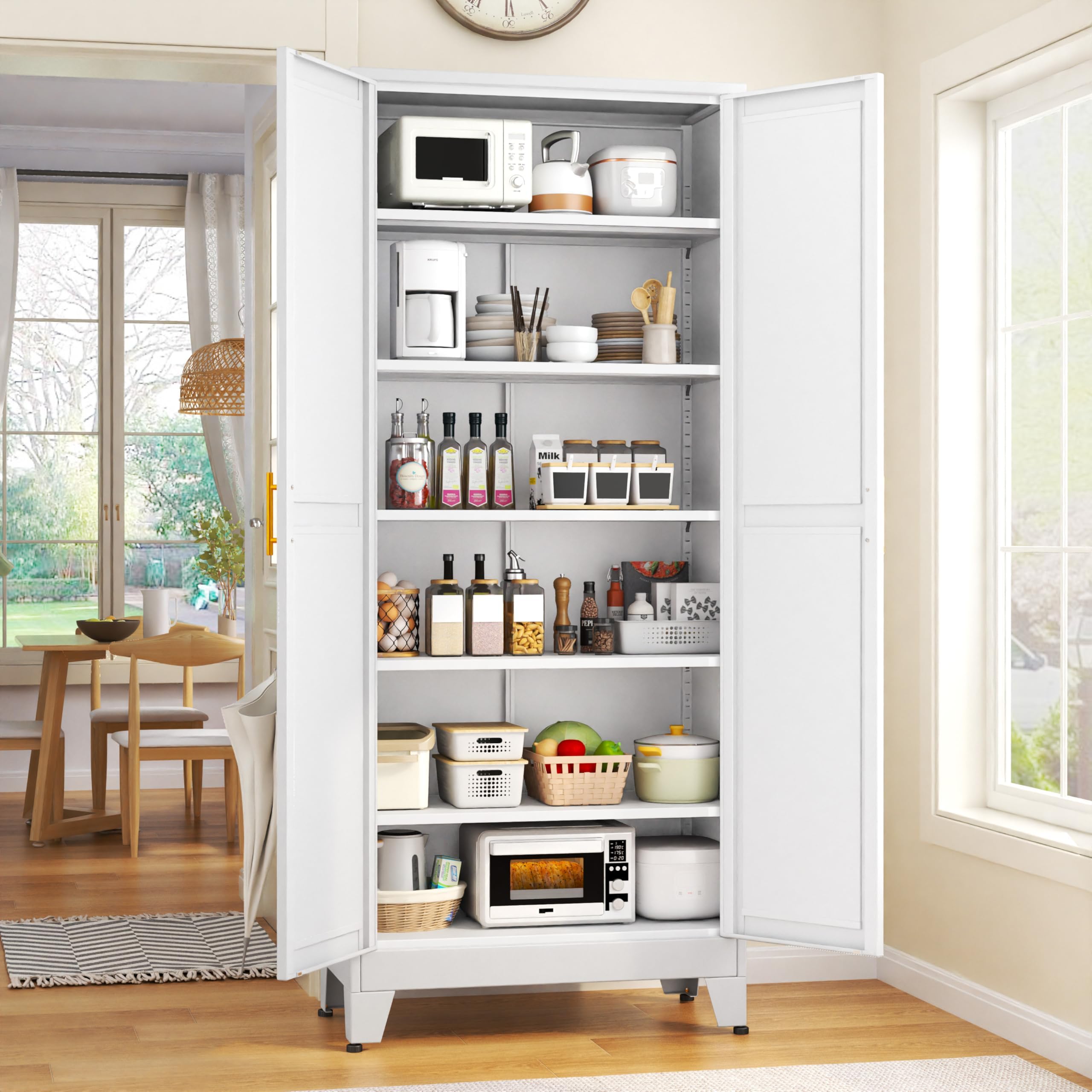 Amazon.com: ZOPEND 71" Kitchen Pantry Storage Cabinet, Modern Storage ...