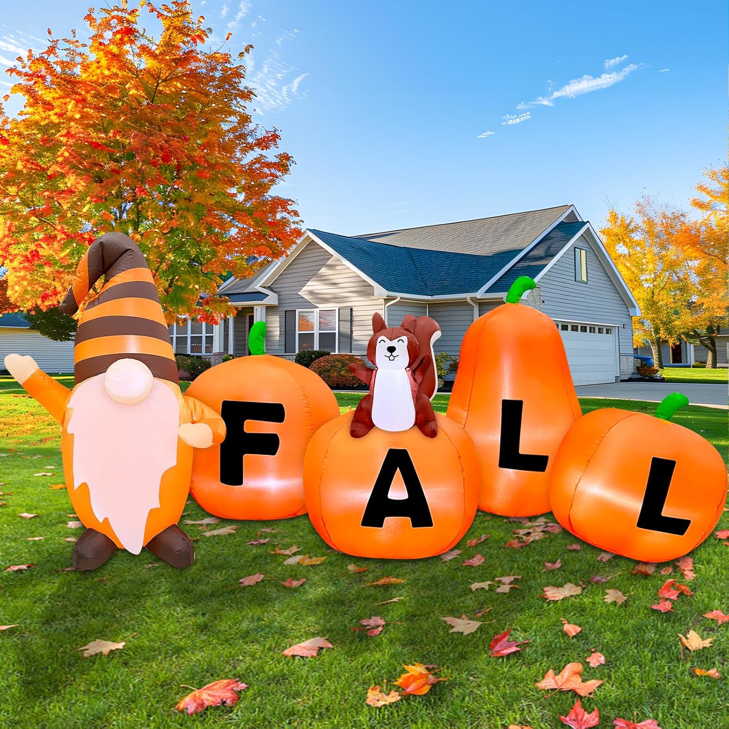 Amazon.com: TURNMEON 7FT Long Fall Inflatables Pumpkin Outdoor ...