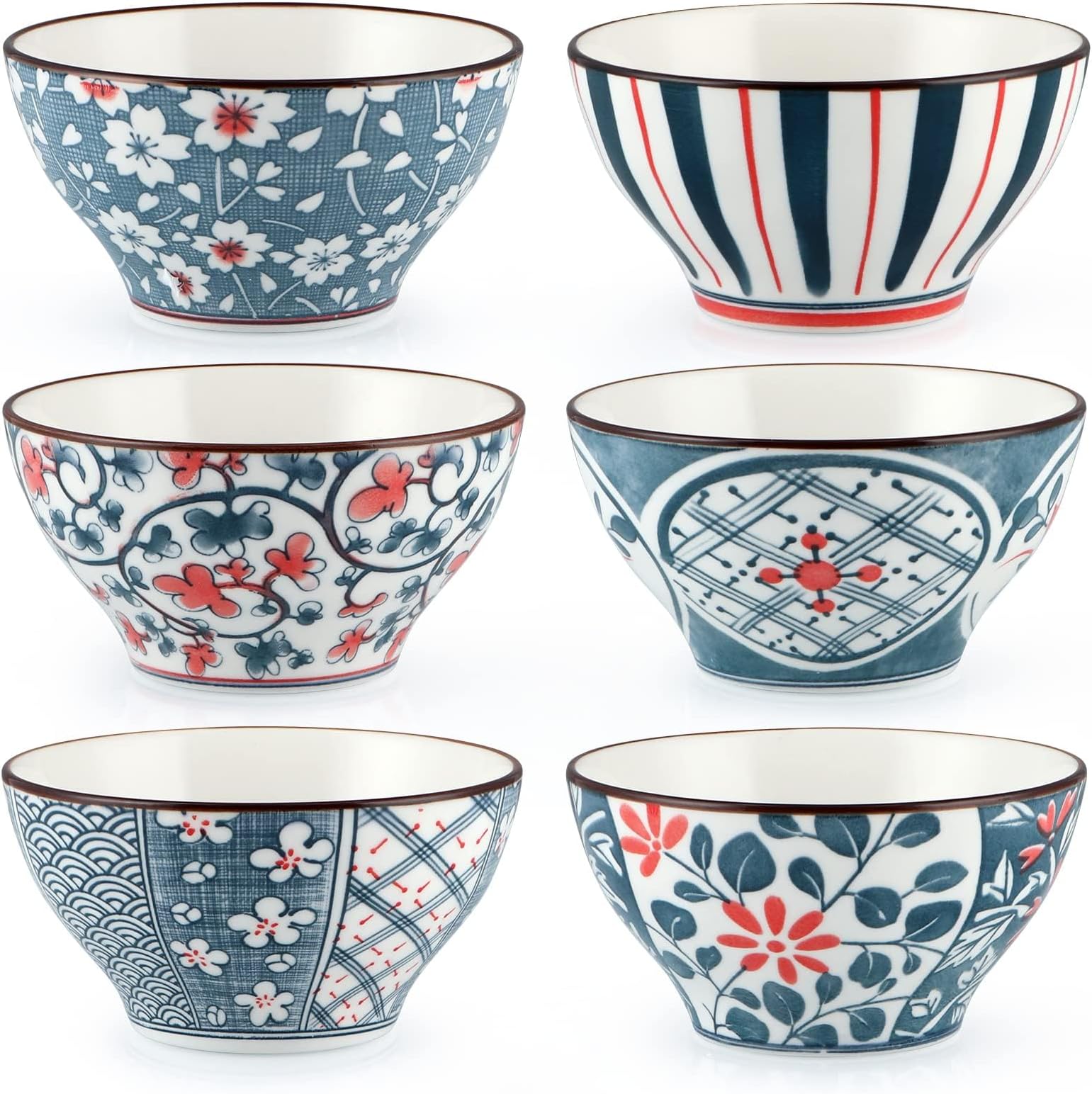 Buy P-PLUS INTERNATIONAL Porcelain Bowl, Ceramic Bowls, Japanese Style ...