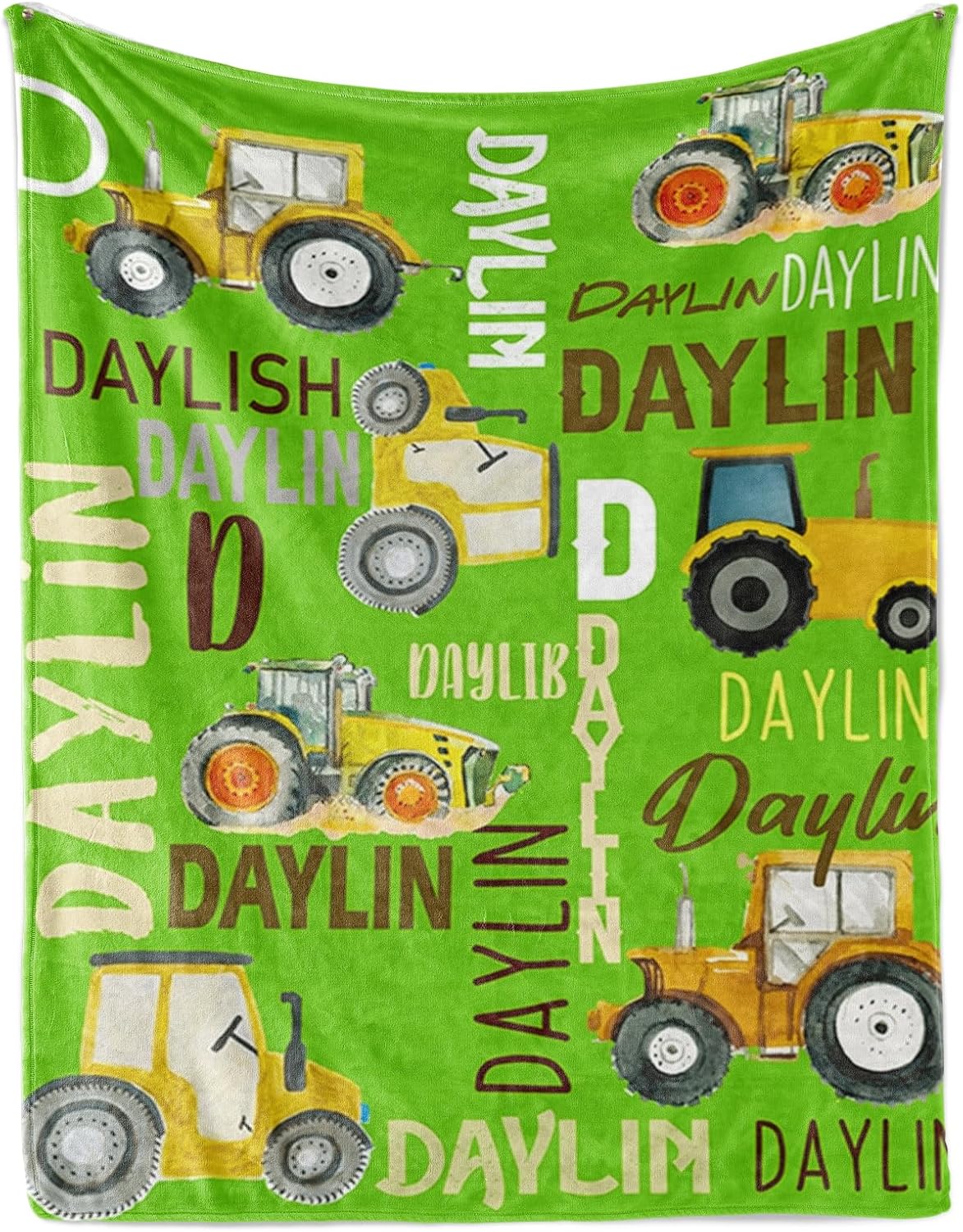 Amazon.com: Personalized Tractors Blanket - Custom Name with Farm ...