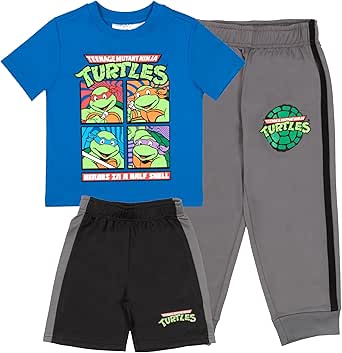 Nickelodeon Teenage Mutant Ninja Turtles Boys 3-Piece Pants Set - Short ...