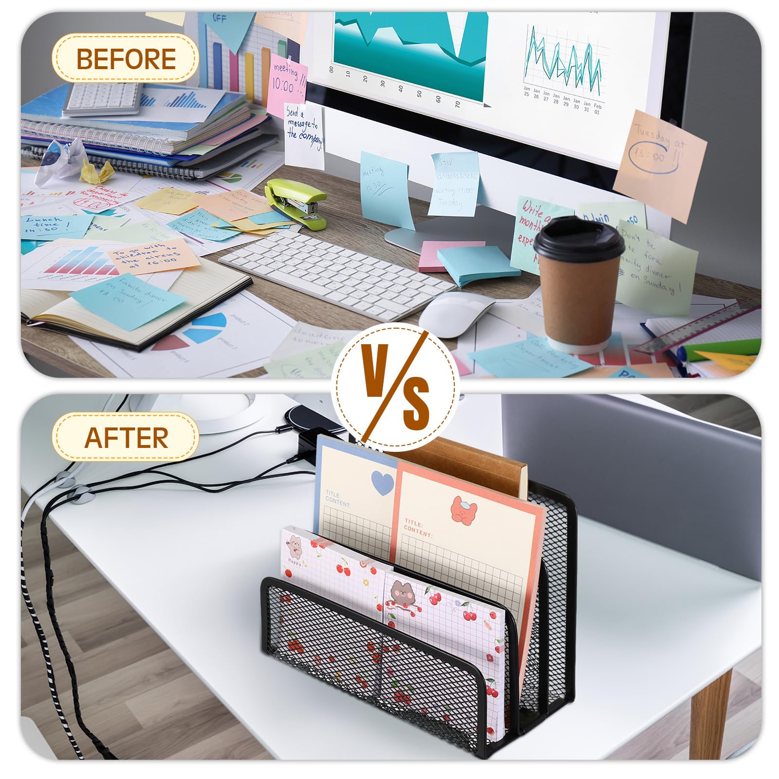 Snapklik.com : Kosiz 3 Pack Mail Organizer For Desk Small Desk Letter ...