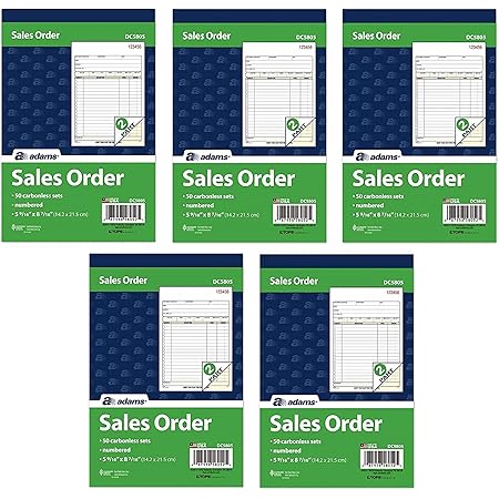 Amazon.com : Large Sales Order Books, 6 Pack, 2-Part Carbonless (White ...