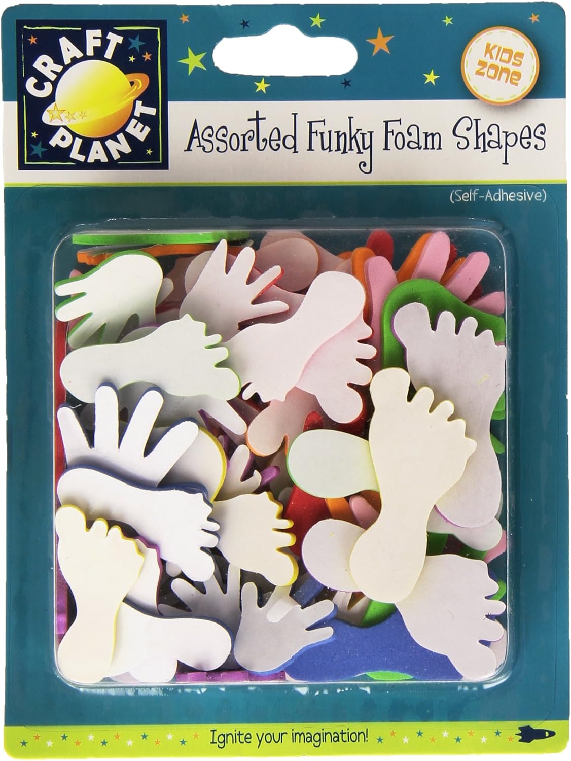 Amazon.com: Craft Planet Hands/Feet Shapes Funky Foam (30 Pieces ...
