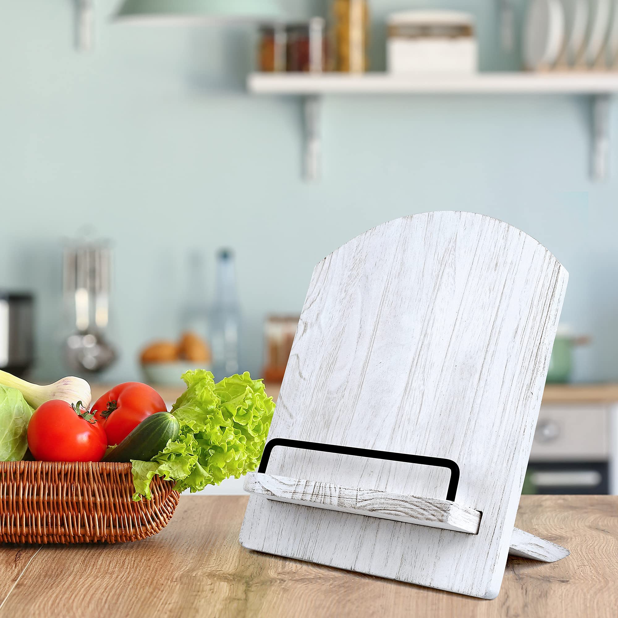Cookbook Stand, Cutting Board Style Wood Recipe Holder Recipe Book ...