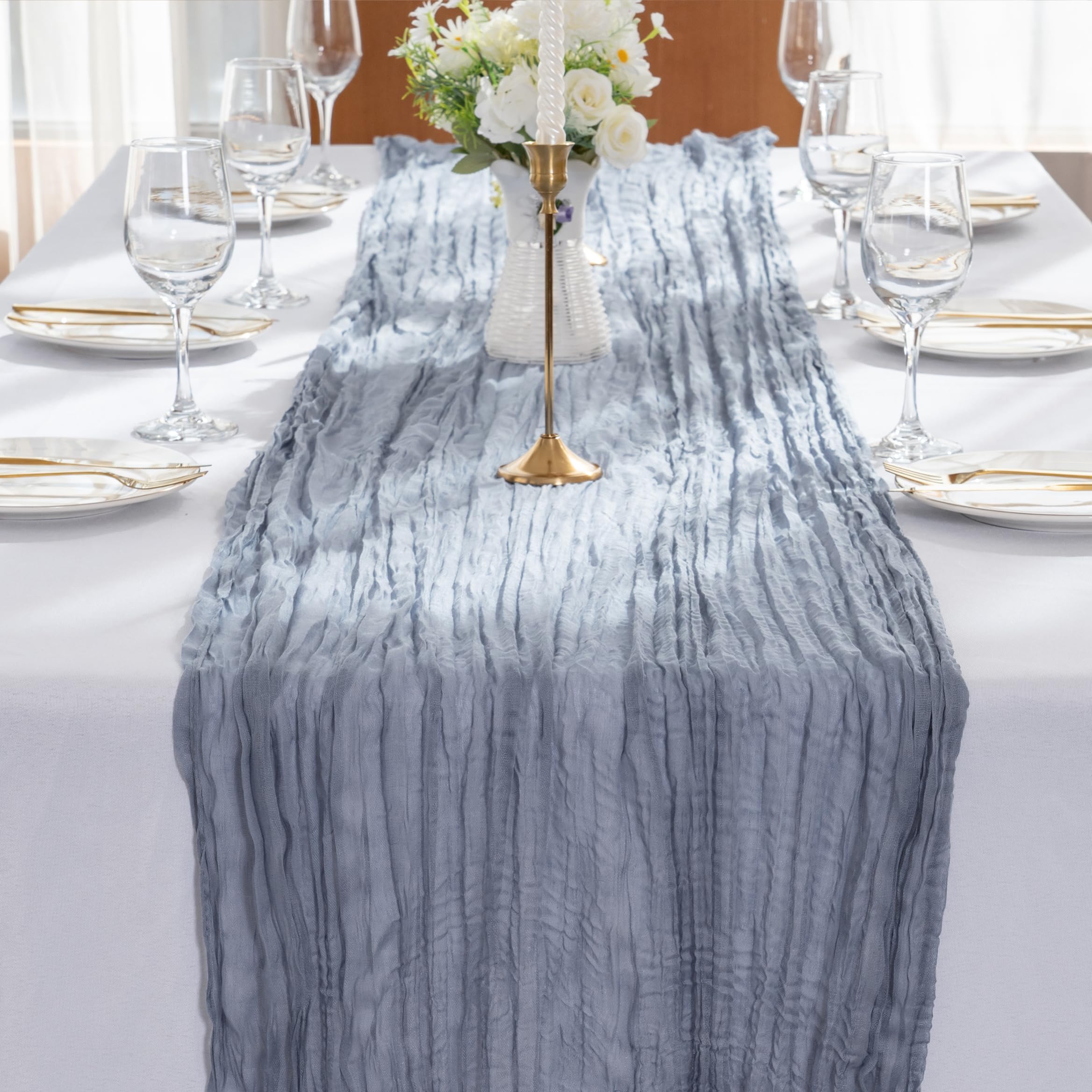 Amazon.com: LilyDove Cheesecloth Table Runner, 10ft Long Elegant & Soft ...