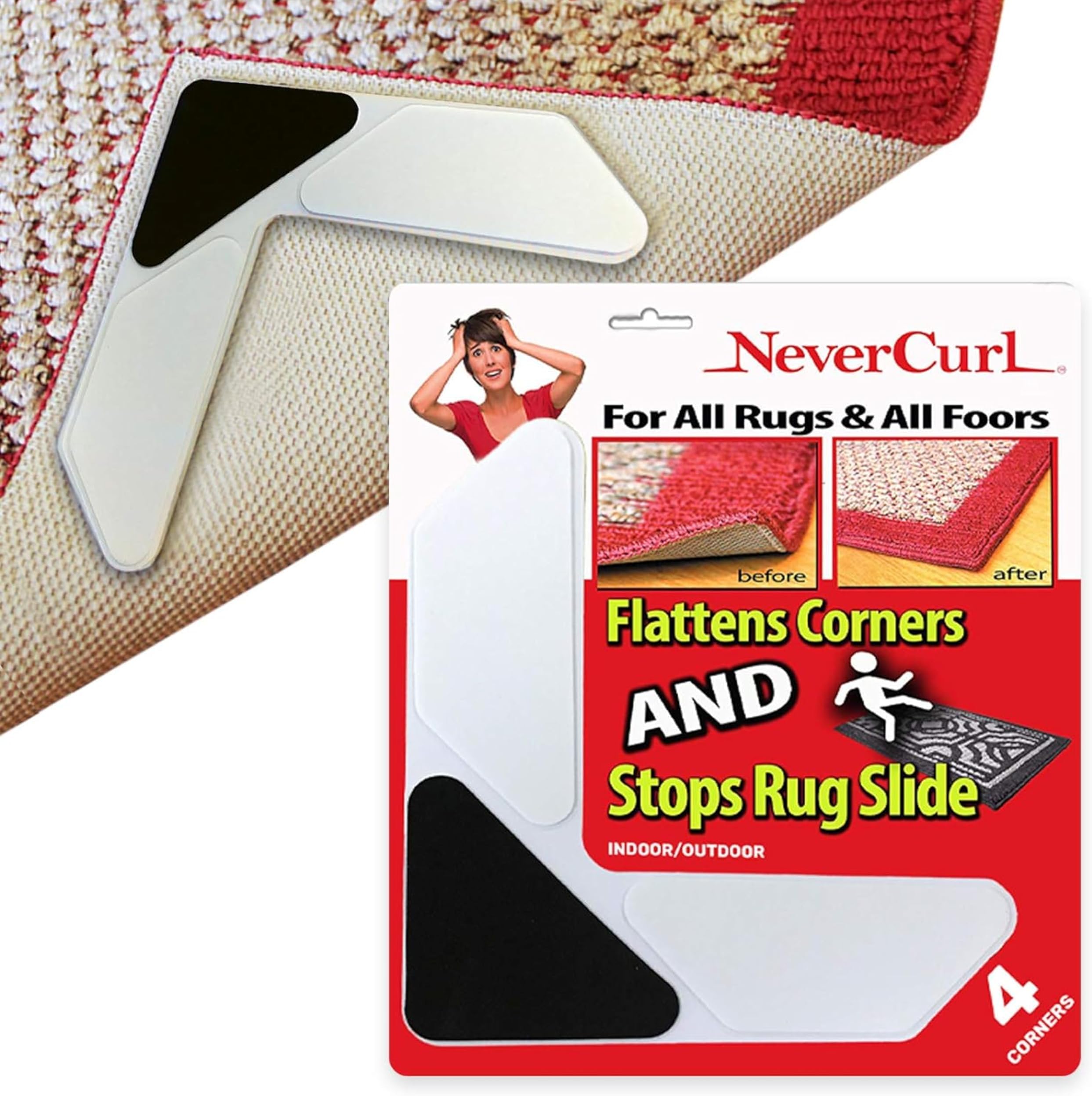 Amazon.com: StepNGrip Rug Corner Grippers 4-Pack - Flattens Rug Corners ...