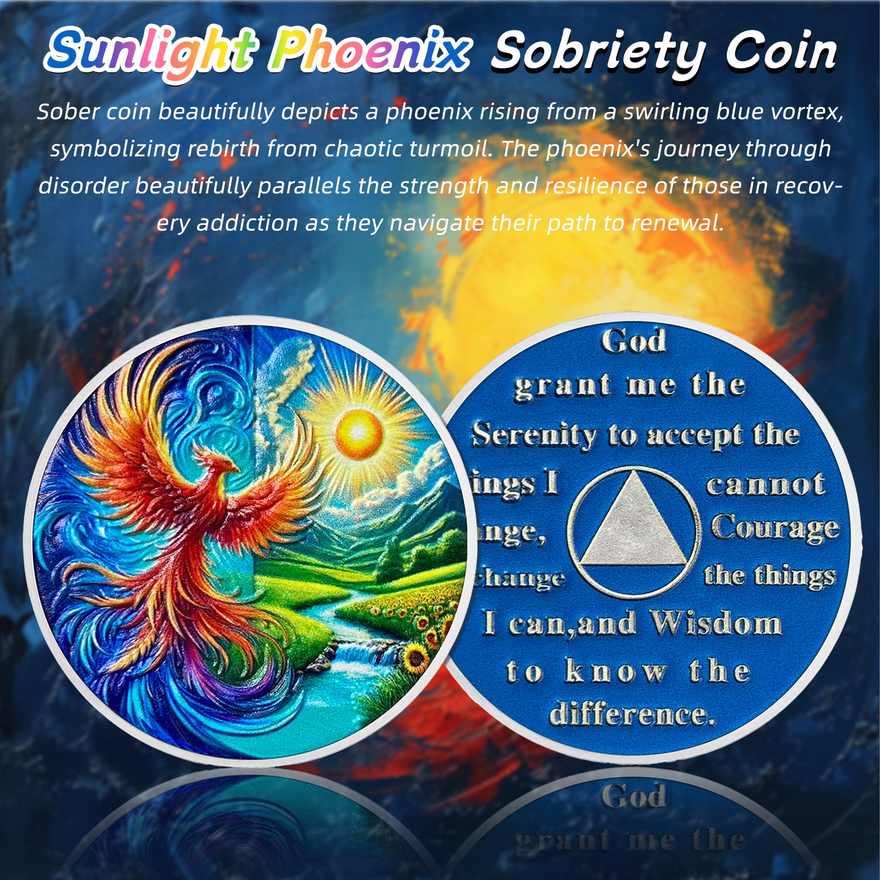 Snapklik.com : Original Sunlight Phoenix Sobriety Coin - Reborn From ...