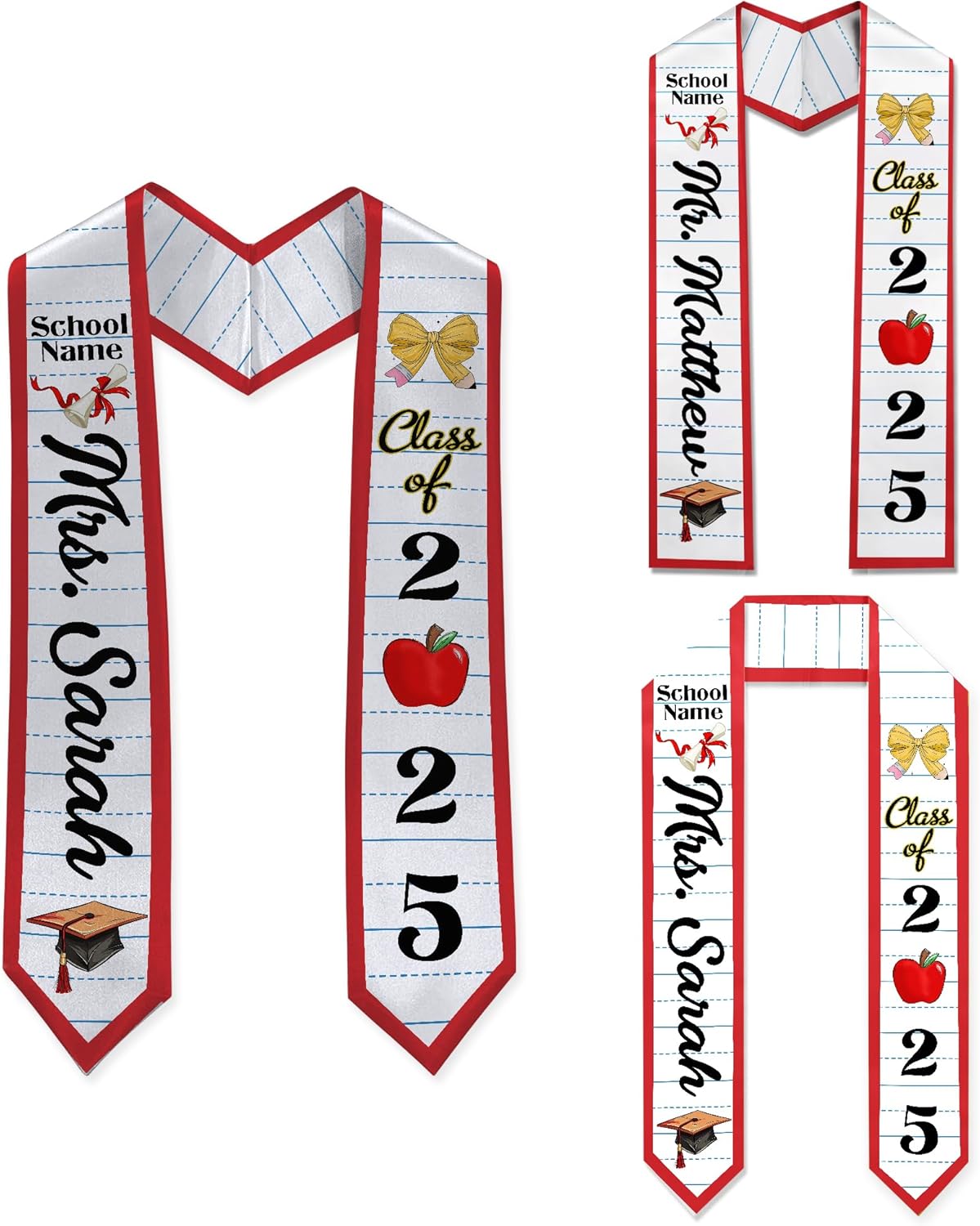 Amazon.com: Dzidzian Personalized Teacher Graduation Stole Class Of ...