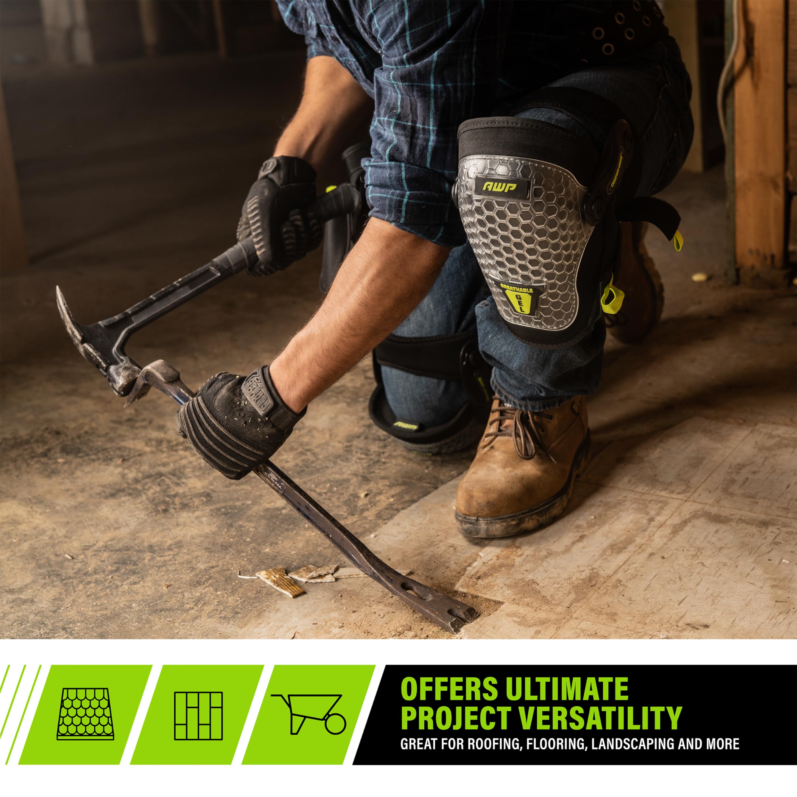 Snapklik.com : AWP Gel Pro Comfort Hinge Knee Pads For Carpet Tile, Sub ...