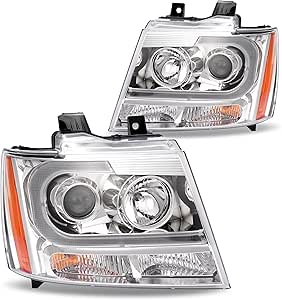 Amazon.com: KUAFU Par de faros delanteros con tubo LED compatible con Chevy Chevrolet Suburban ...