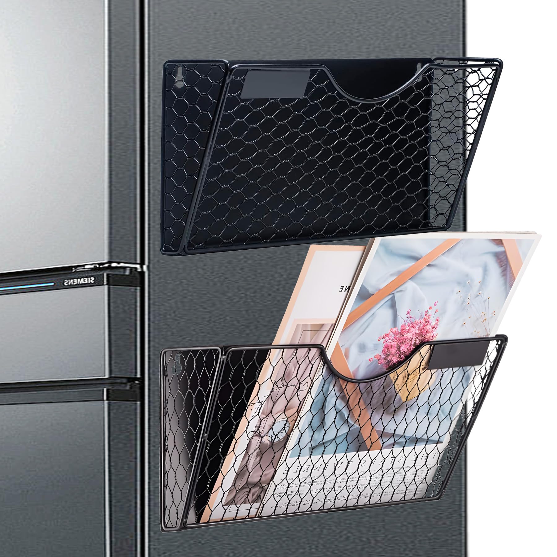 Amazon.com : Magnetic File Holder, Magnetic Mail holder for fridge ...