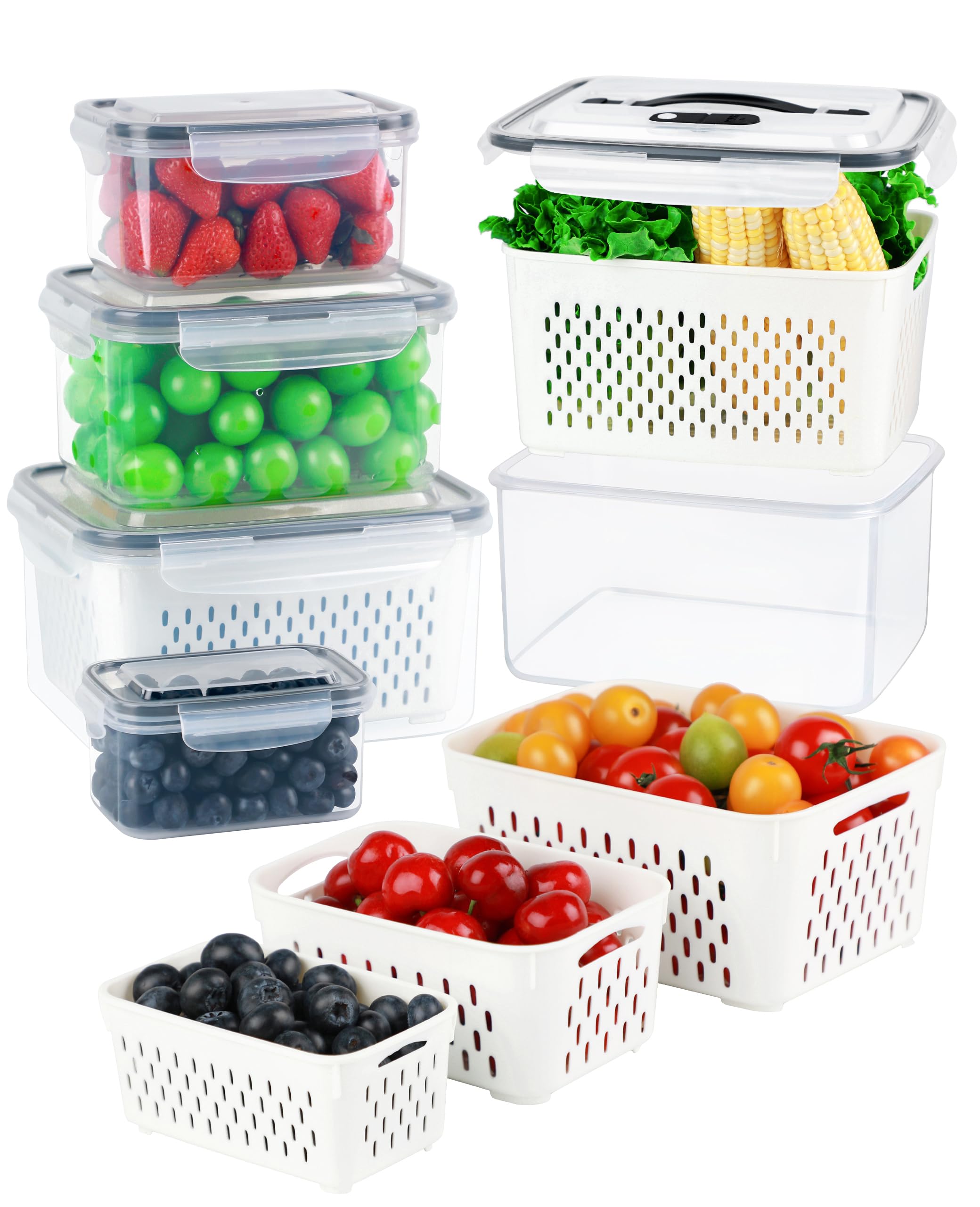 Amazon.com: 5 PCS Fruit Storage Containers for Fridge - Fruit ...