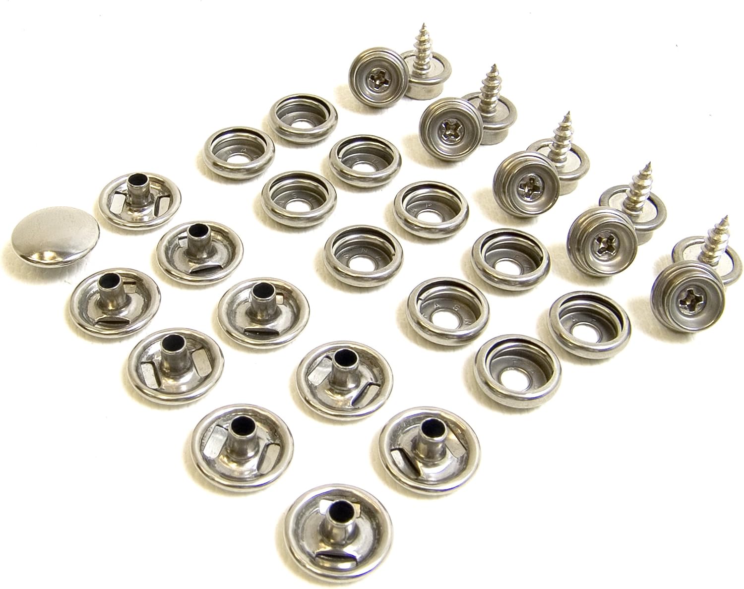 Amazon.com: Stainless Steel Snaps - Cap, Socket and 3/8" Screw Stud 10 ...