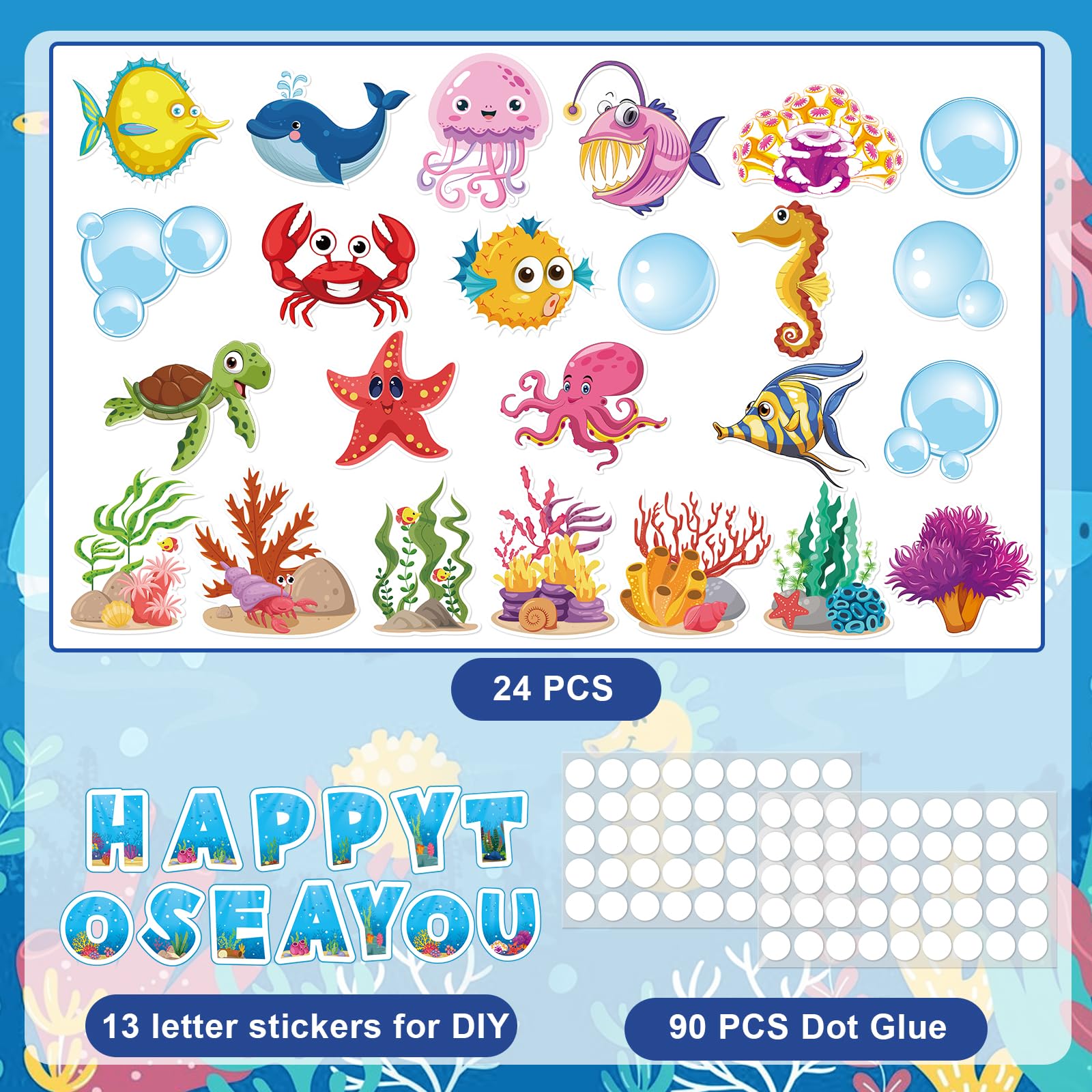 Snapklik.com : 38 Pcs Under The Sea Paper Cutouts Classroom Decoration ...