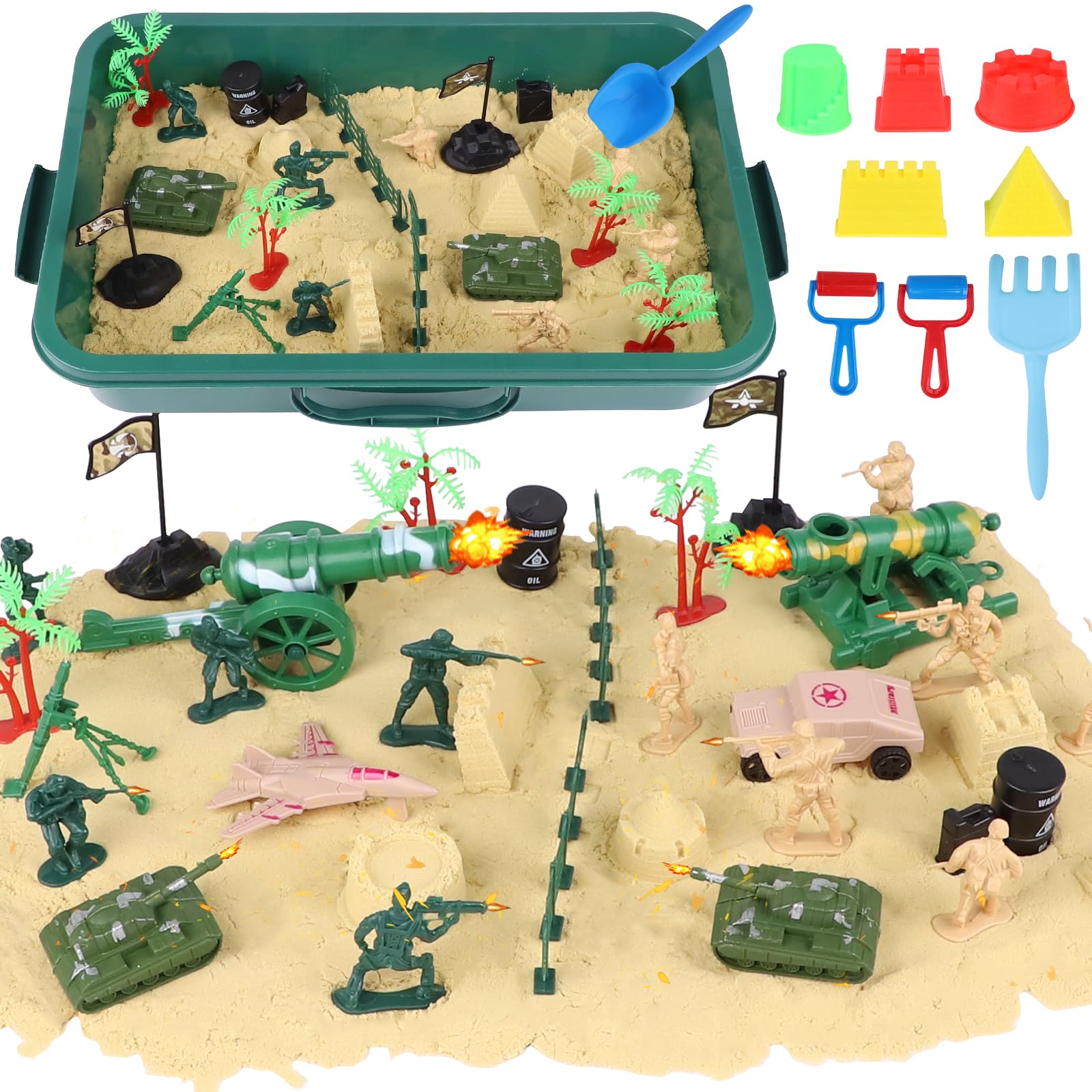 Amazon.com: Gifts2U Sensory Bin Toy for Kids, 85 Pcs Military Play ...