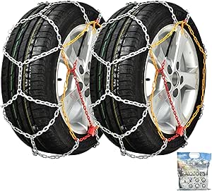 Amazon | Fkstyle タイヤチェーン 155 65 r14 金属 車 175/55r 15 軽自動車 14インチ 17インチ 簡単 装着 スノーチェーン | タイヤチェーン | 車＆バイク