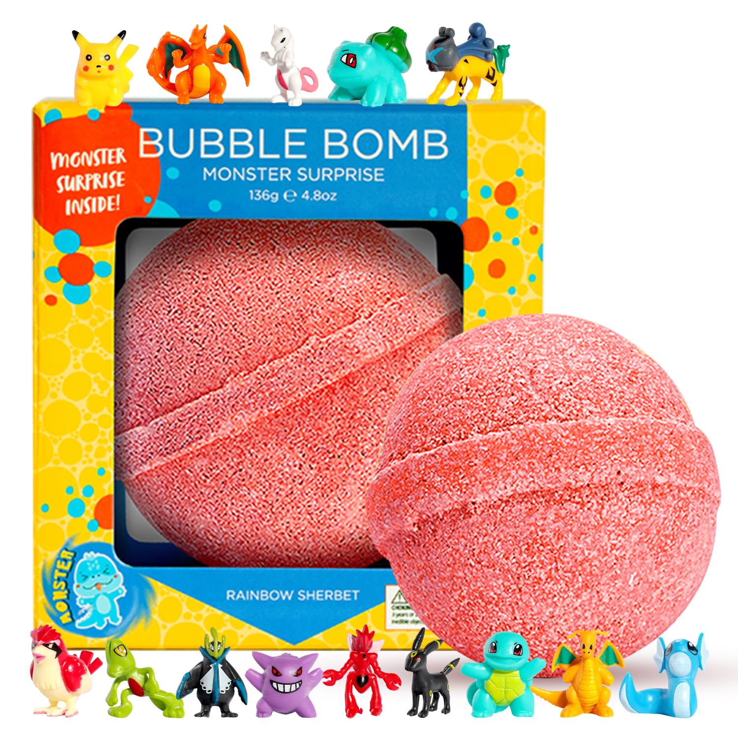 Amazon.com: Poke Monster Bath Bomb for Kids with Surprise Toys Inside ...