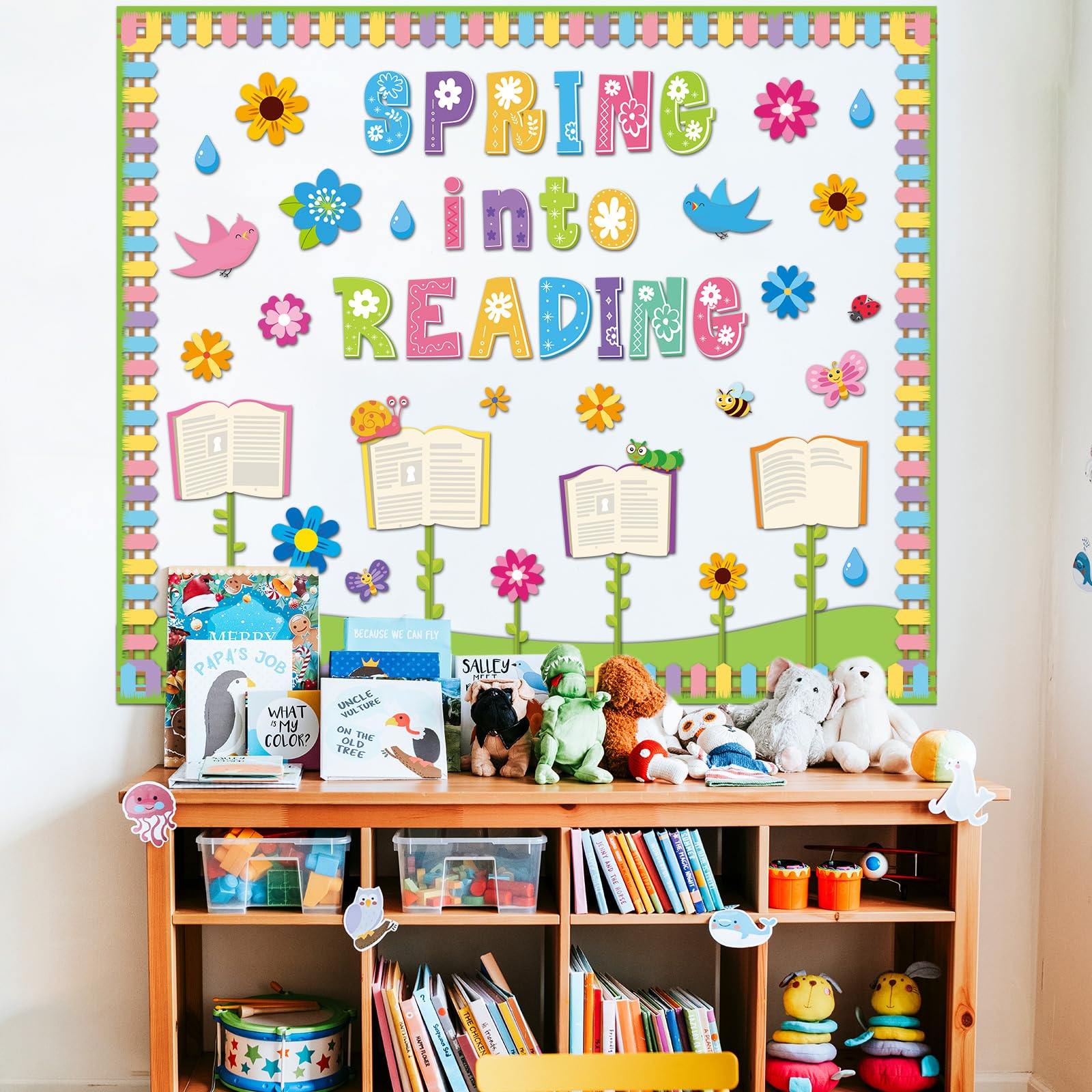 Snapklik.com : Gisgfim Spring Reading Bulletin Board Decorations Set ...