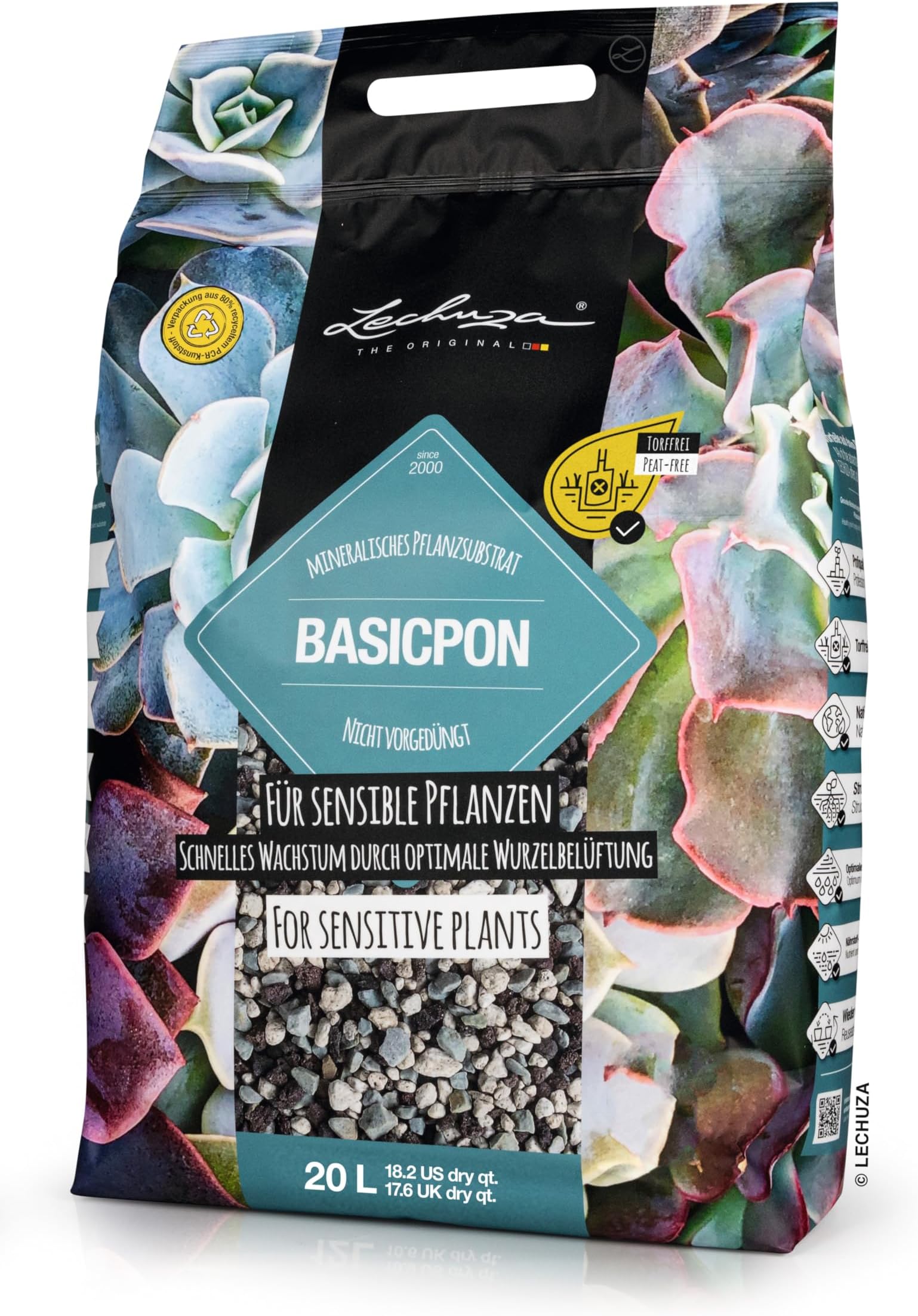 Amazon.com: Lechuza 19554 Basic-PON Mineral Plant Substrate Potting Mix ...