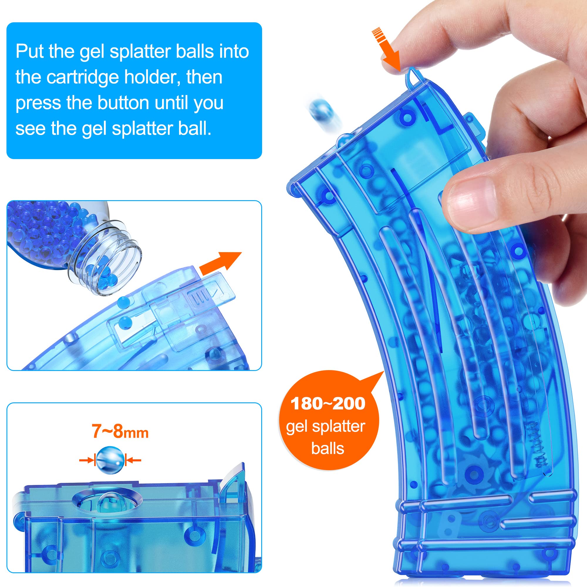 Gel Ball Blaster with 40000 Water Beads, Strap and Goggles, Splatter ...