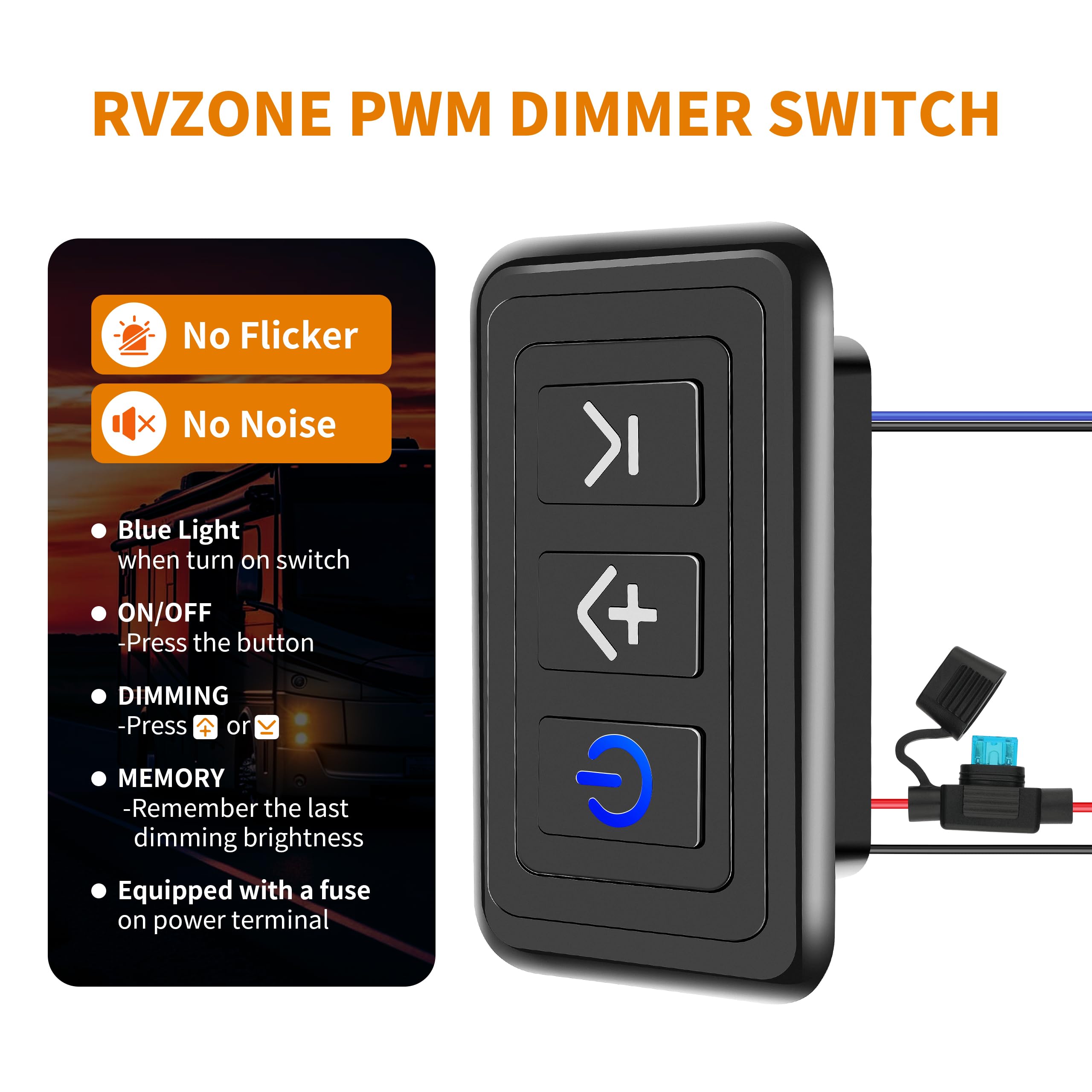 Snapklik.com : RVZONE 12V Dimmer Switch 12-24 Volt High Side PWM RV ...