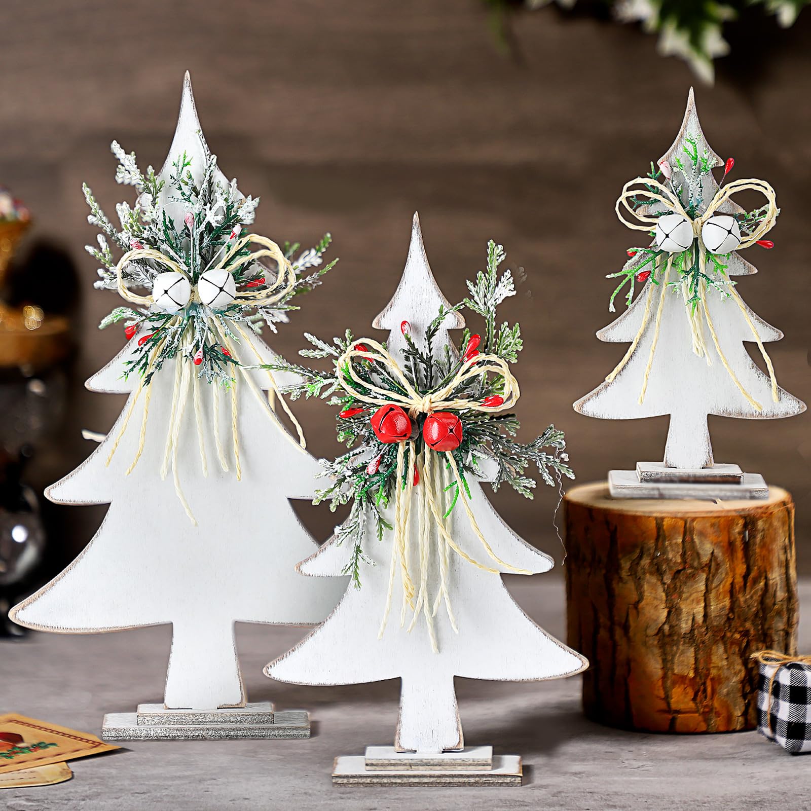 Amazon.com: 3 Pcs Christmas Trees Tabletop Decoration Pine Tree Tiered ...
