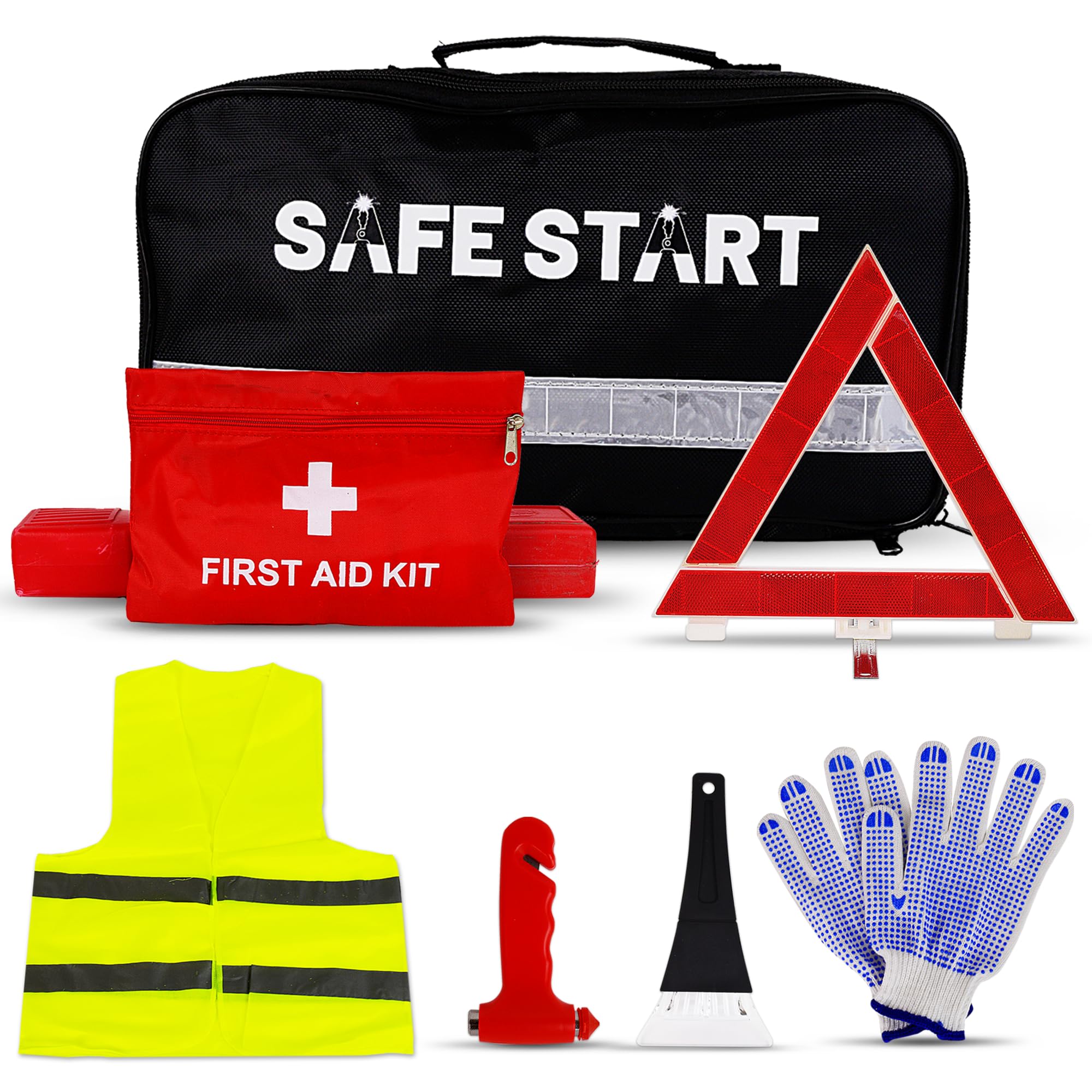 Amazon.com: Safe Start Car Emergency Kit - Car Safety Kit with First ...