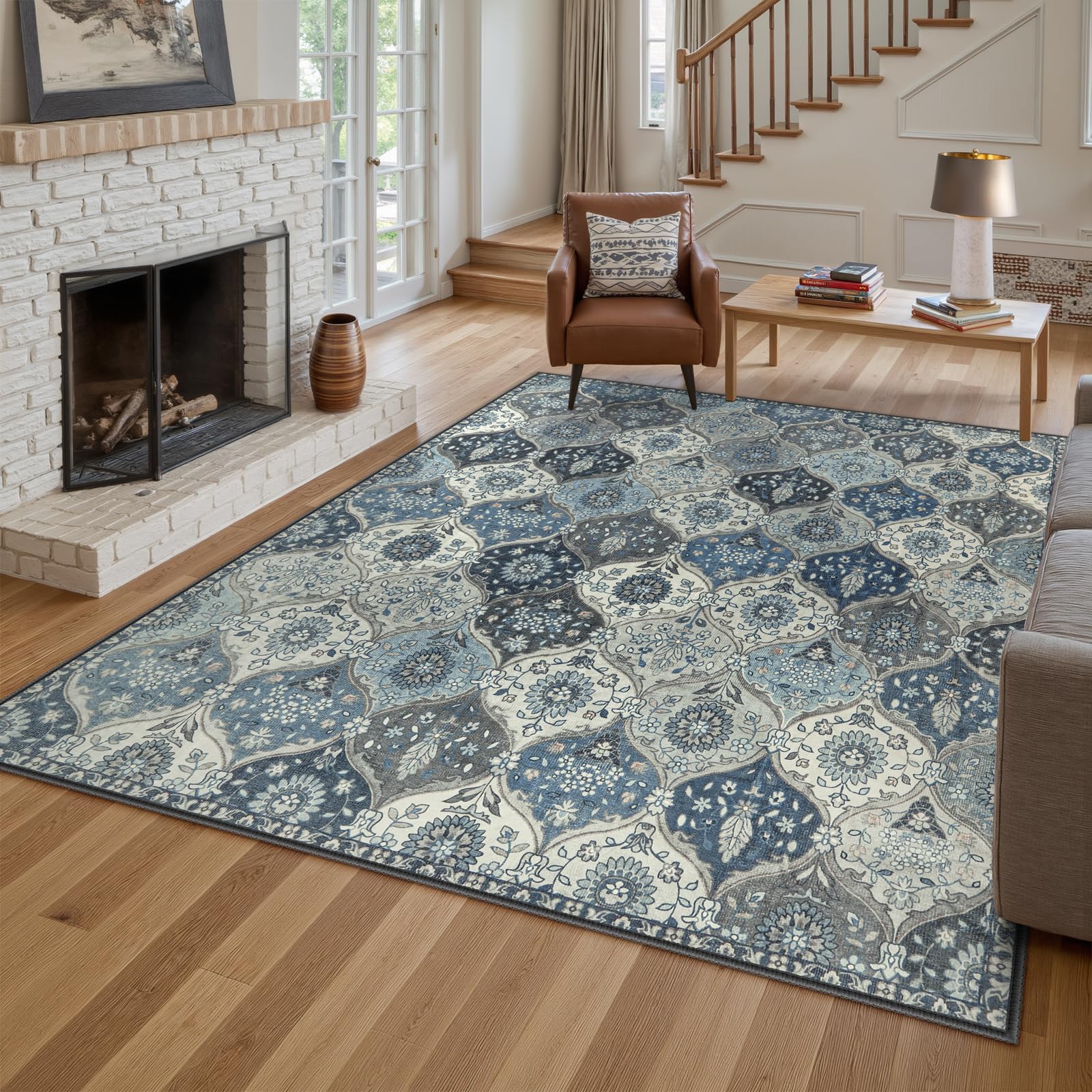 Amazon.com: Lahome Moroccan Washable Rug 8x10, Ultra-Thin Oriental Rug ...