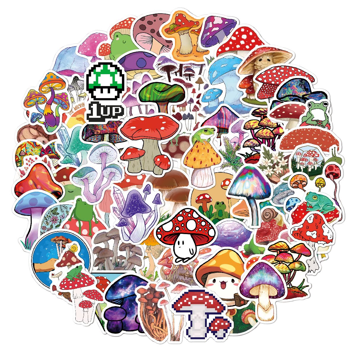 Snapklik.com : REHERO Mushroom Stickers Set, 100pcs Vinly Waterproof ...