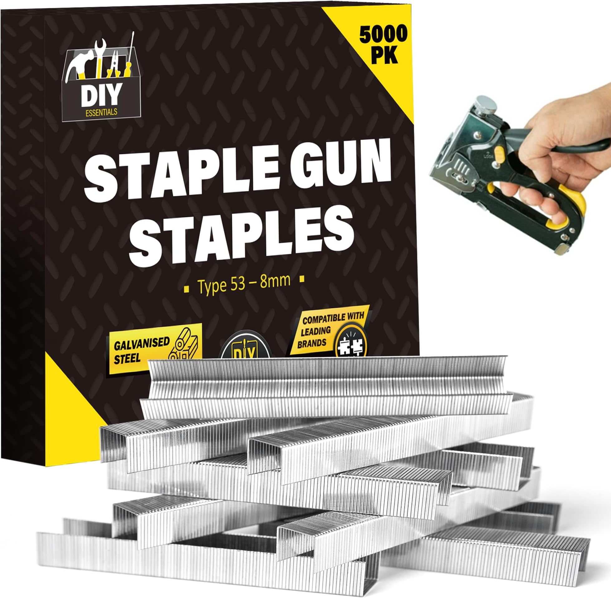Draper 8 x 11.3mm Steel Staples | 1000 Pack Office Supplies | Heavy ...