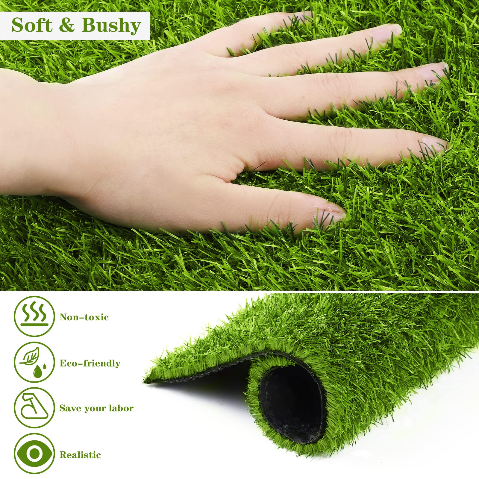 Snapklik.com : TURSTIN 8 Packs 12 X 12 Inch Artificial Grass Mat ...