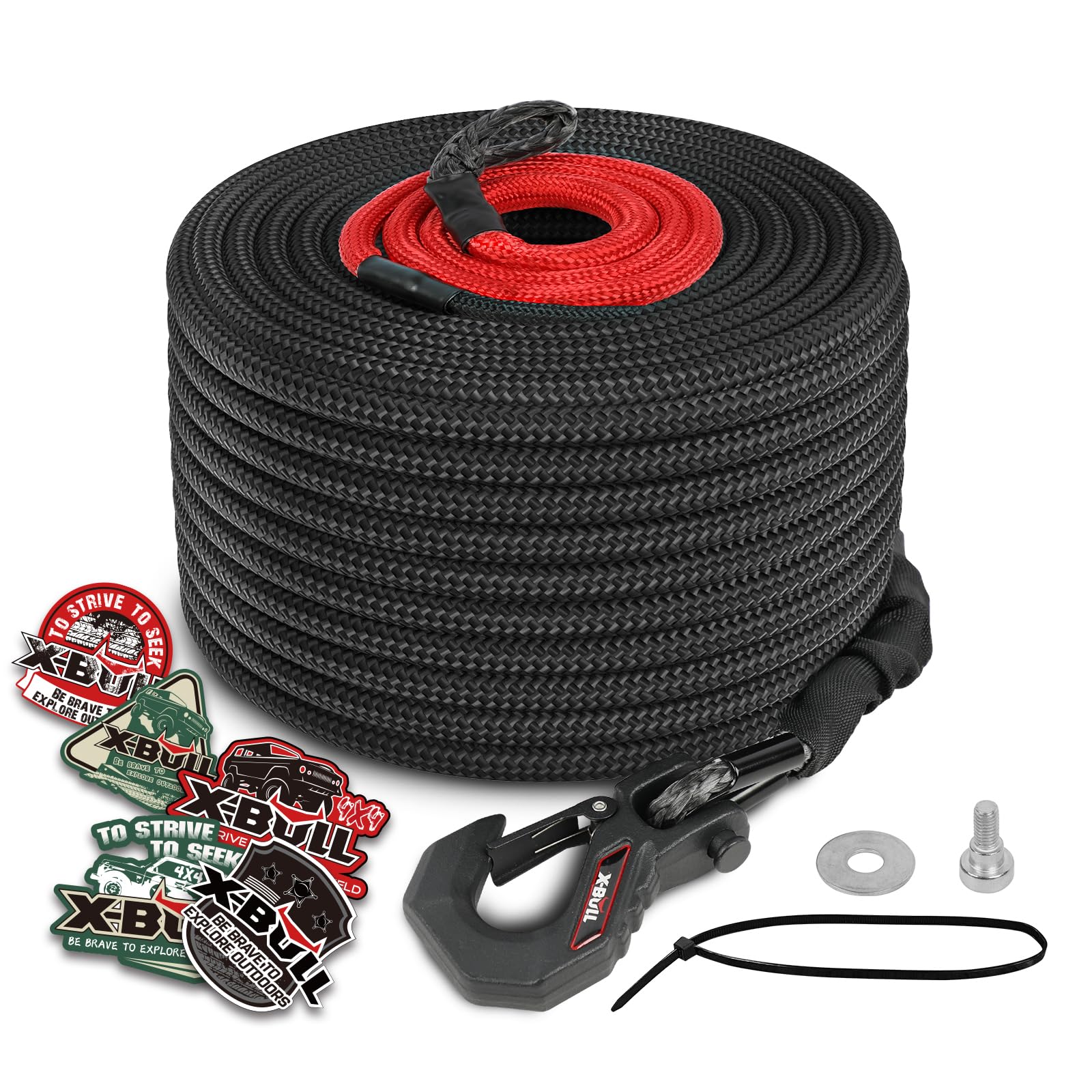Amazon.com: X-BULL Pro Synthetic Winch Cable - Cable Kit -3/8" X 82ft ...