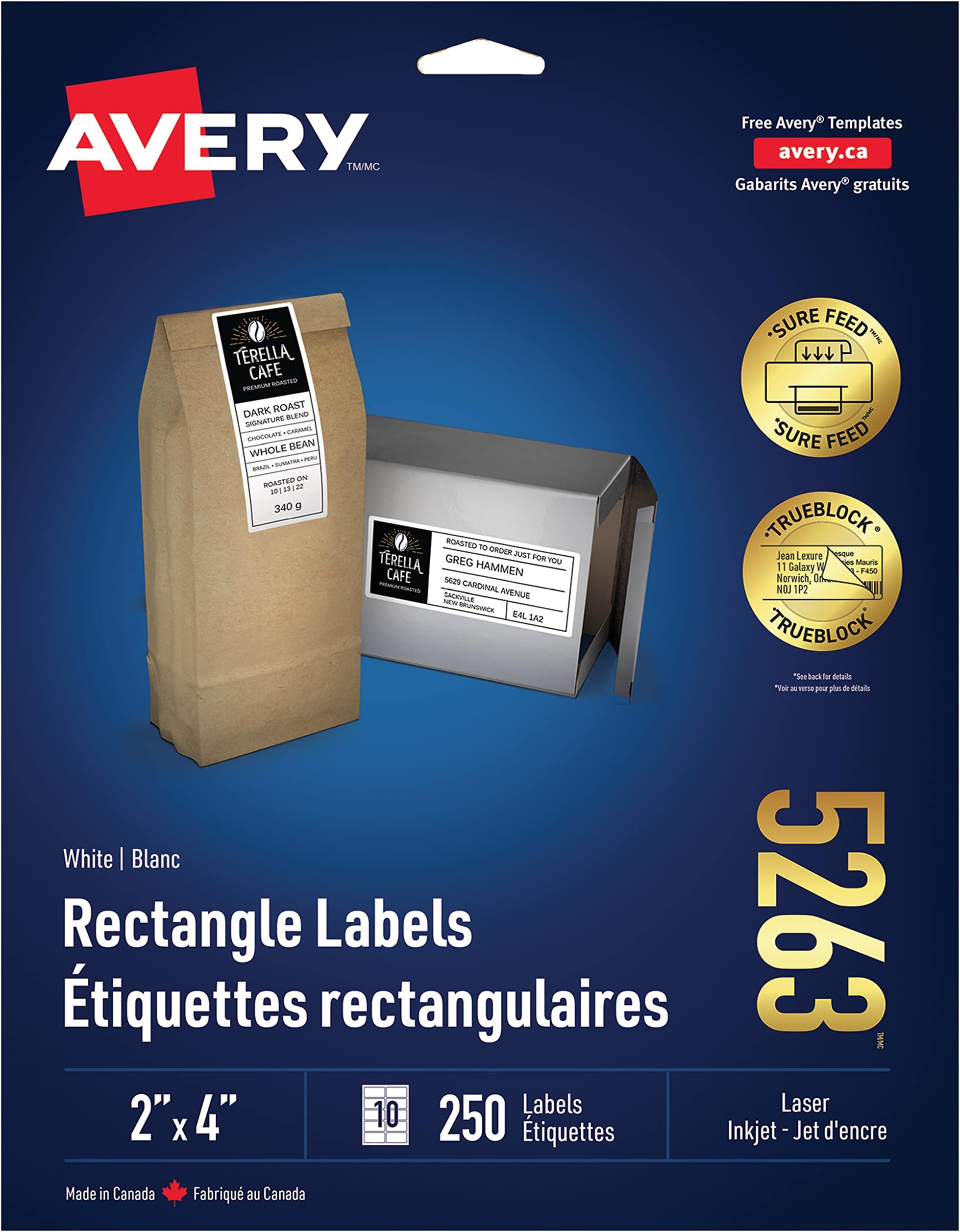 Avery TrueBlock Shipping Labels for Inkjet/Laser Printers, 2" x 4 ...