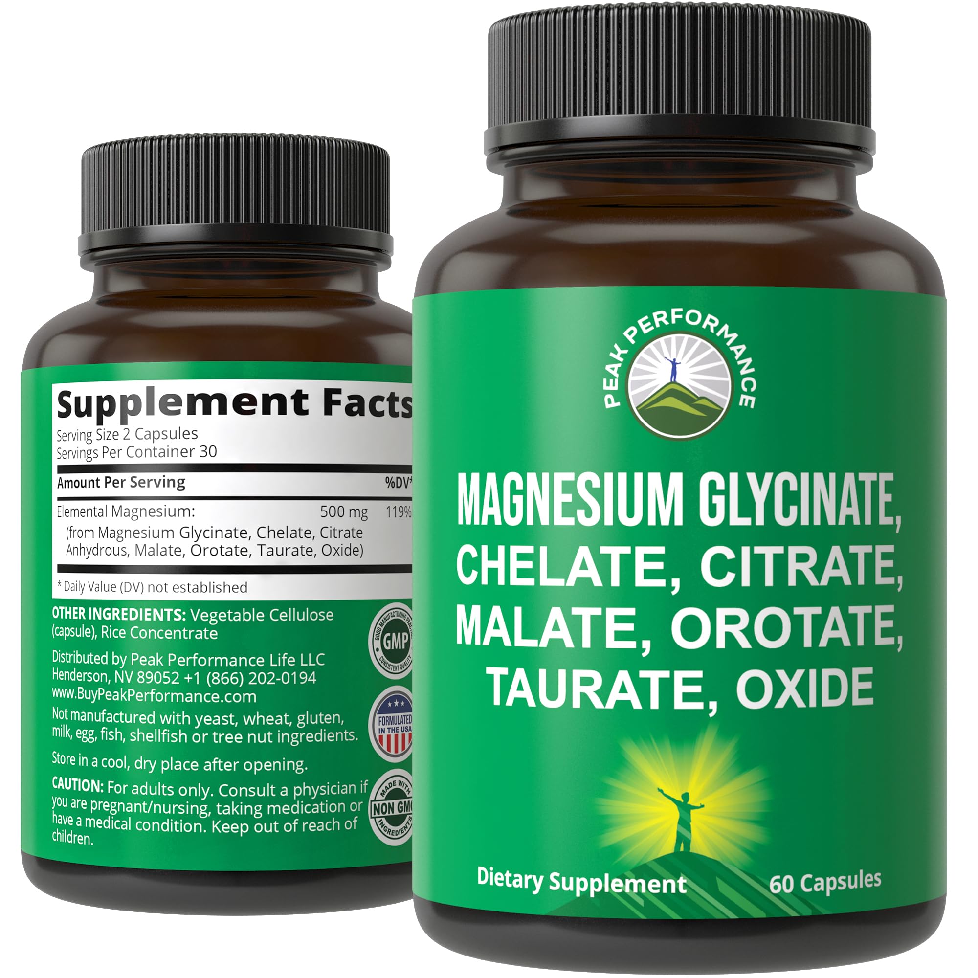 Amazon.com: Magnesium Glycinate + Citrate + Malate + Chelate + Orotate ...