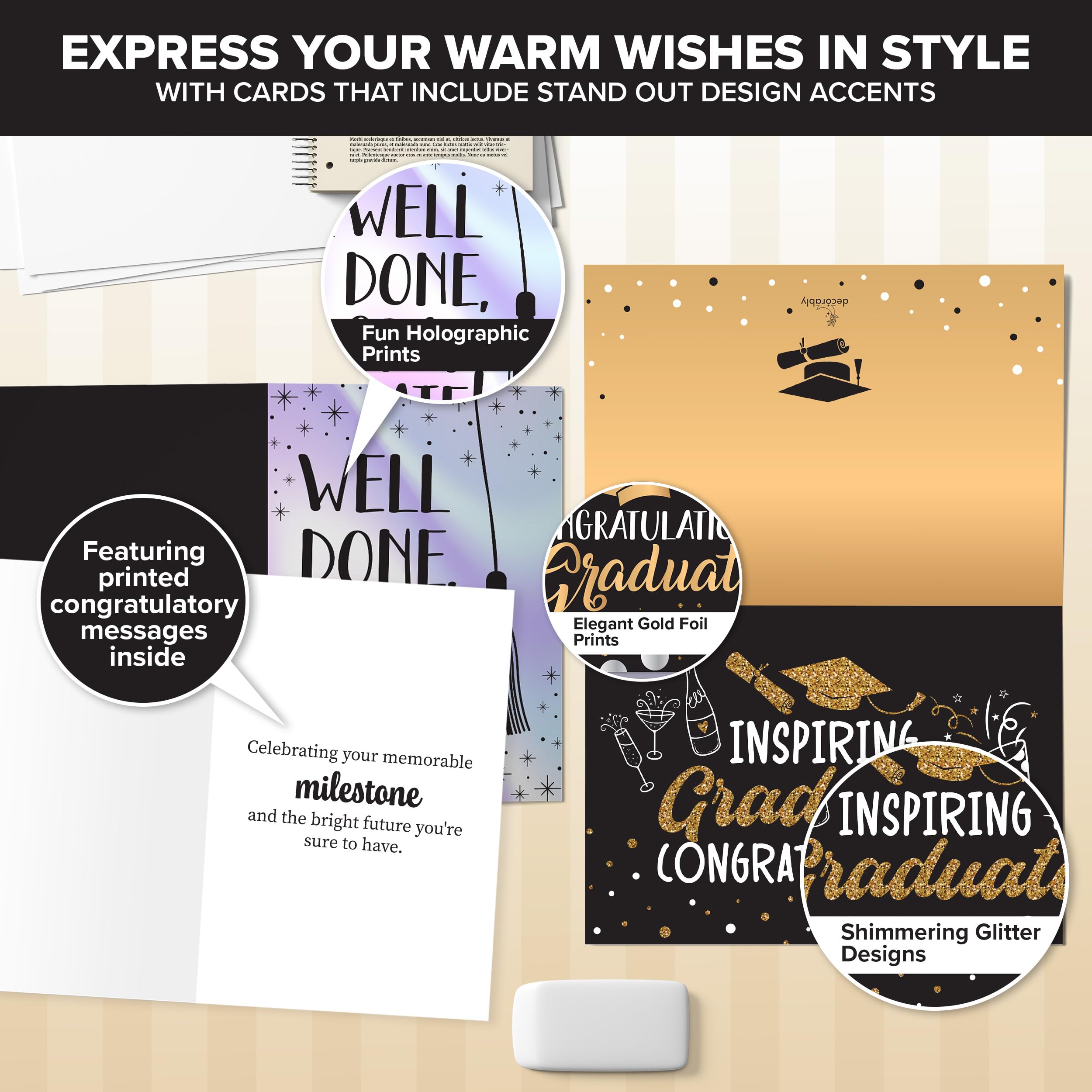 Snapklik.com : Decorably 16 Pack Foiled, Glittery, And Holographic ...