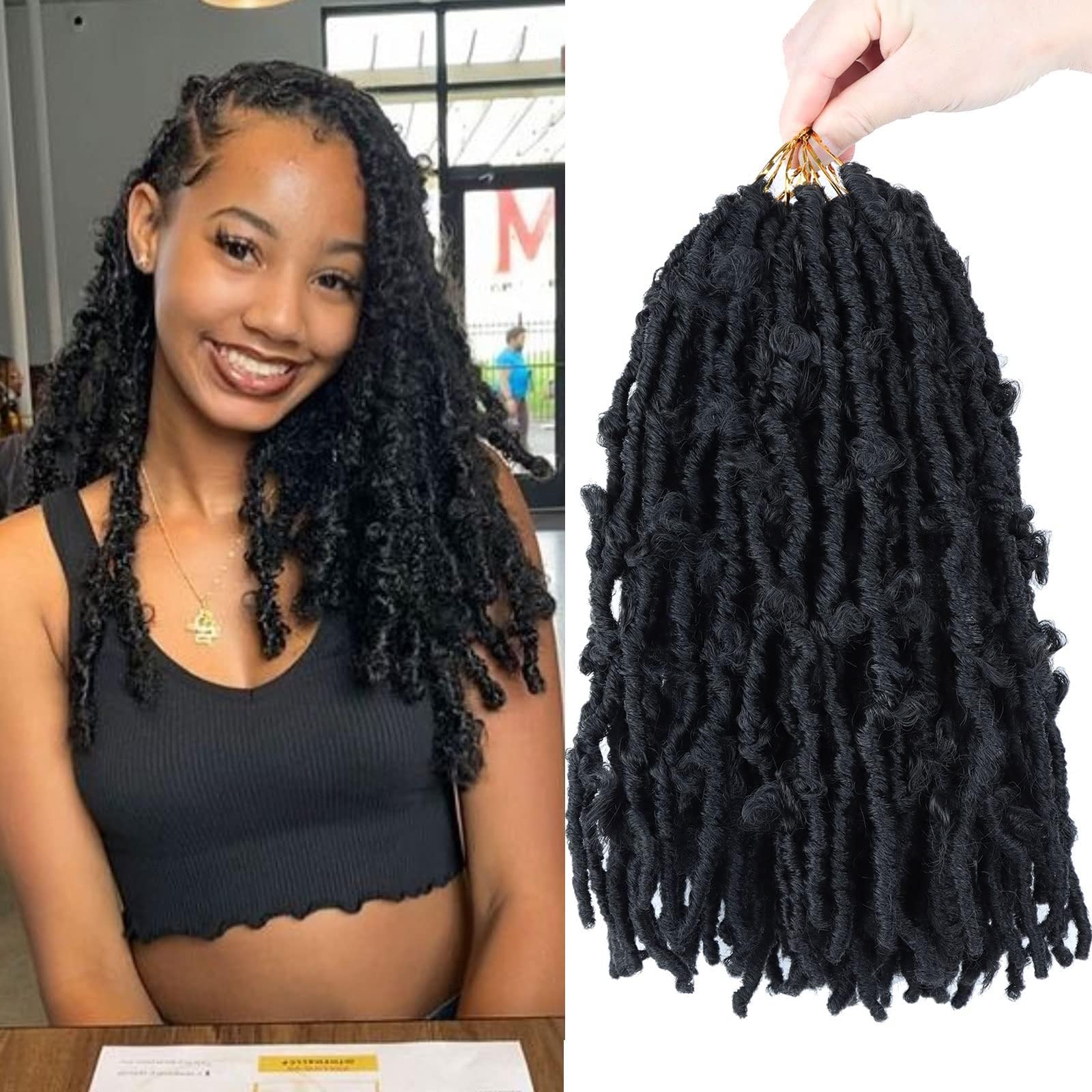 Amazon.com : 6 Packs 12 Inch Butterfly Faux Locs Crochet Hair for Black ...