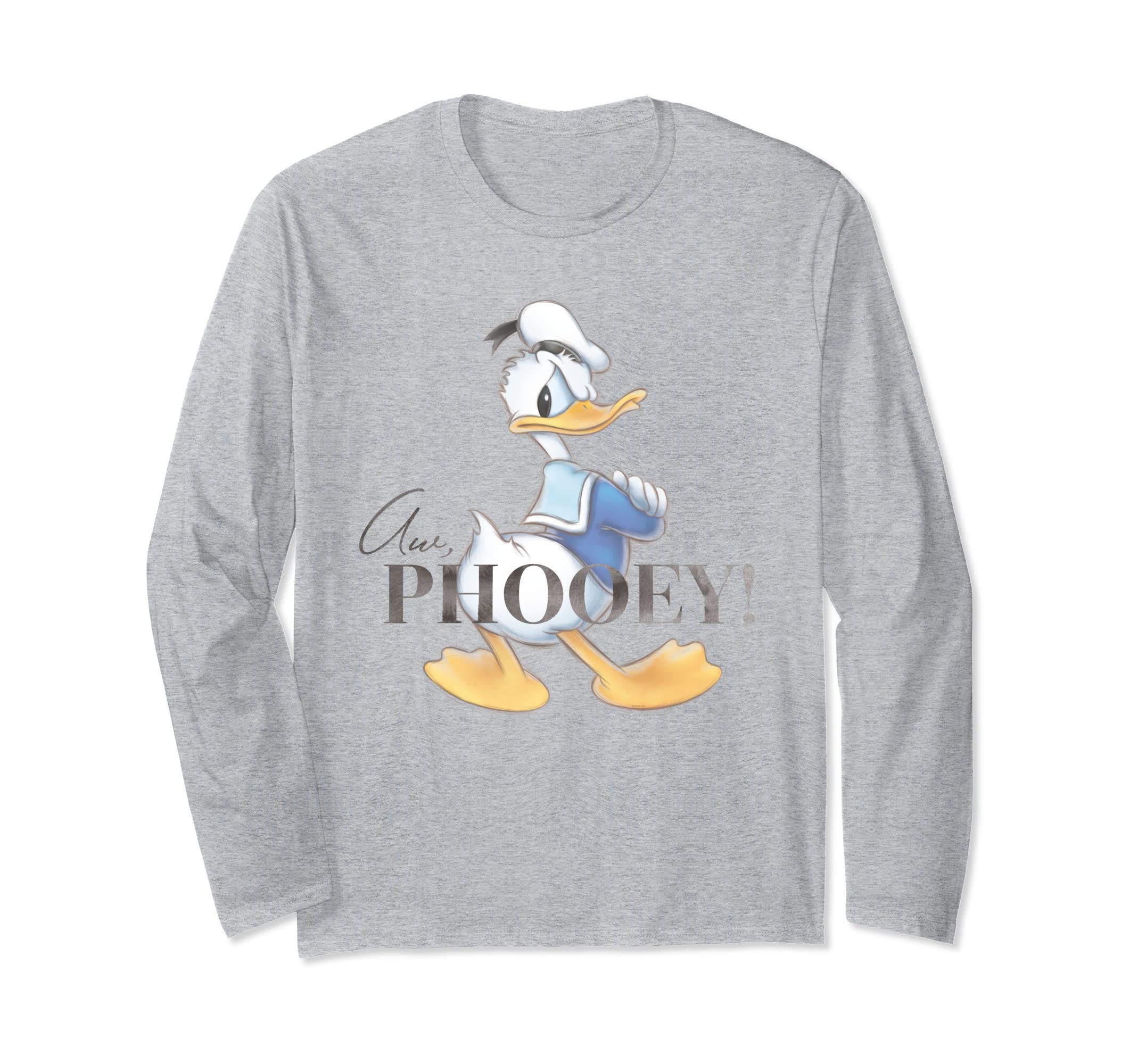 Amazon | ディズニー 100周年記念 ドナルドダック D100 引用 Aw Phooey 長袖Tシャツ | Tシャツ・カットソー 通販