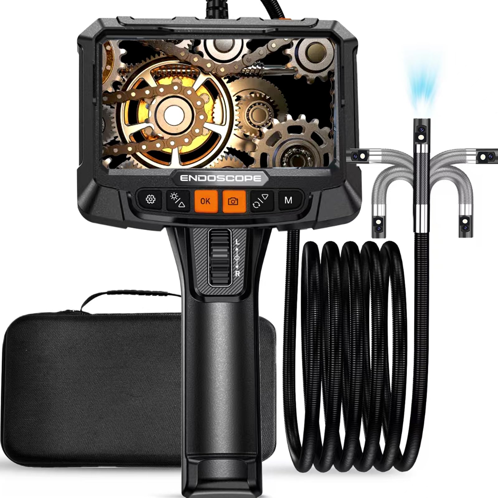Snapklik.com : Dual Lens Articulating Borescope Inspection Camera