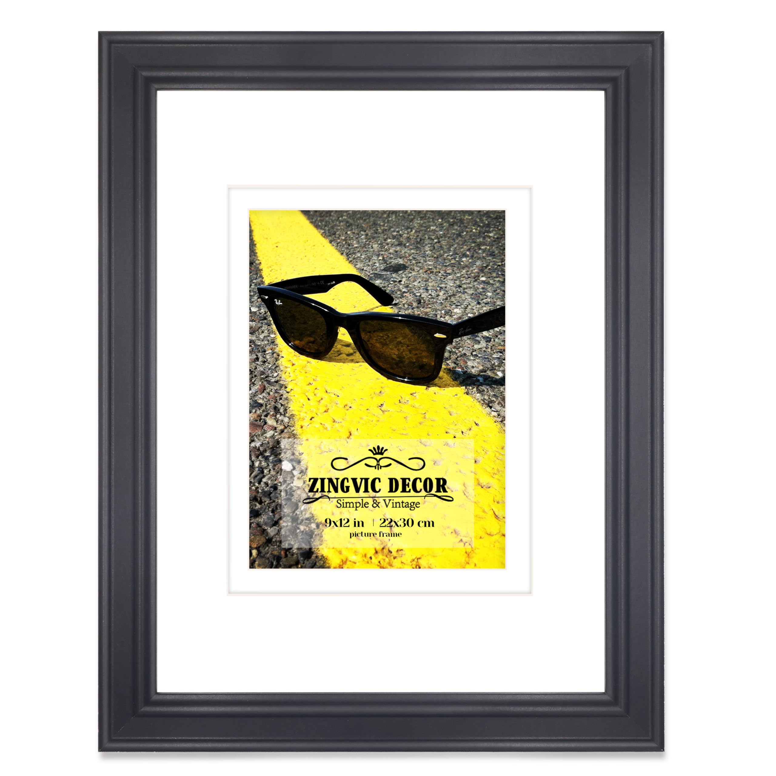 Amazon.com - ZingVic 9x12 Inch Wooden Picture Frame, Display Photo 5x7 ...