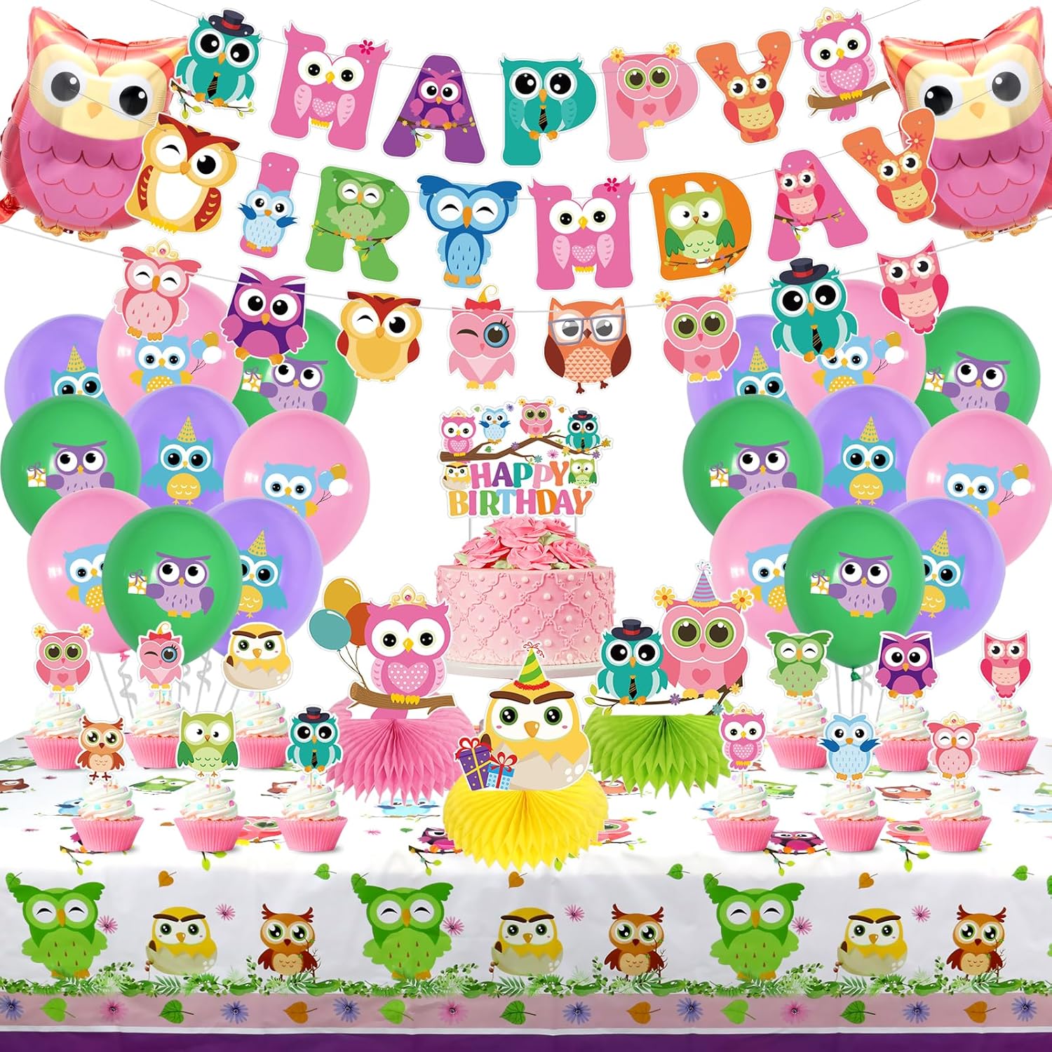 Amazon.com: Owl Birthday Party Decorations, Cute Owl Party Supplies ...