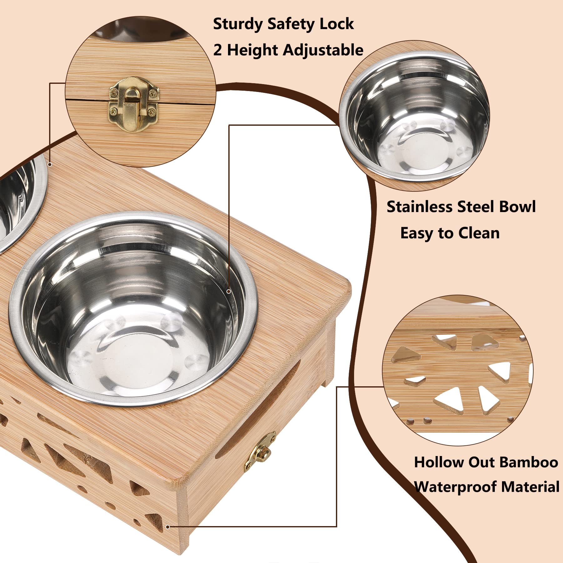 handrong Raised Cat Food Bowl Elevated Cat Bowls Cat Food and Water ...
