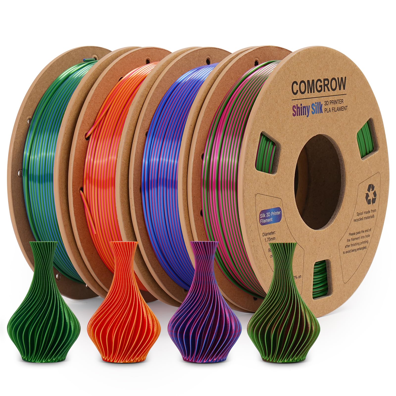 Snapklik.com : Silk Shiny Rainbow Multi-Color 3D Printer Filament, 3D ...