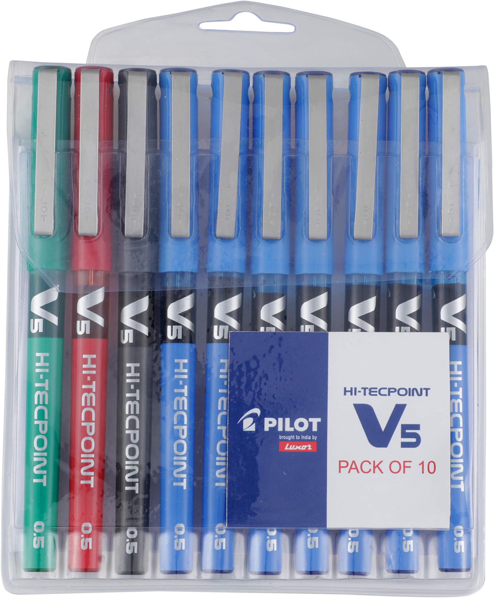 Pilot Hi-Tecpoint V5 Liquid Ink Rollerball Pen - Fine Tip - (Blue ...