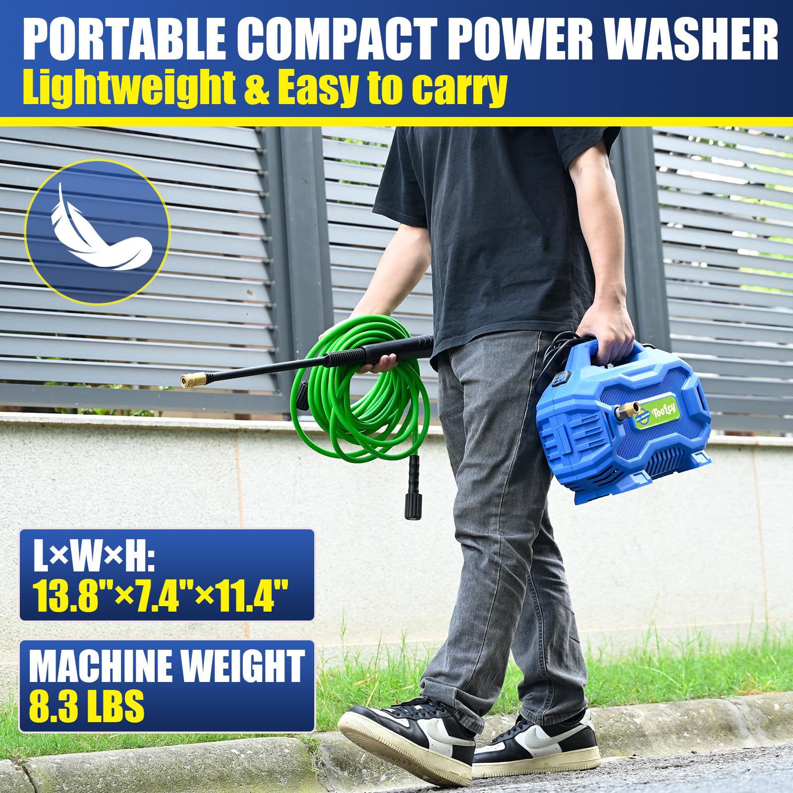 Snapklik.com : TOOLCY Small Pressure Washer 2030 PSI & 1.6 GPM Max ...