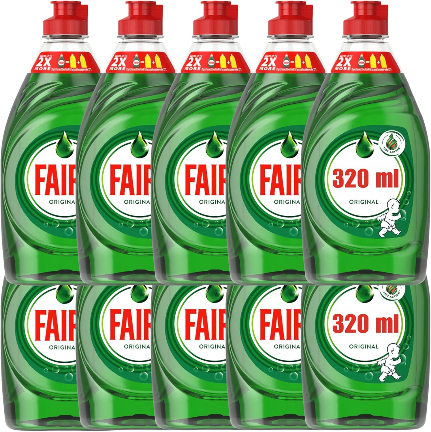 Fairy Washing Up Liquid 10 pack (320ml Each) - Fairy Liquid Original ...