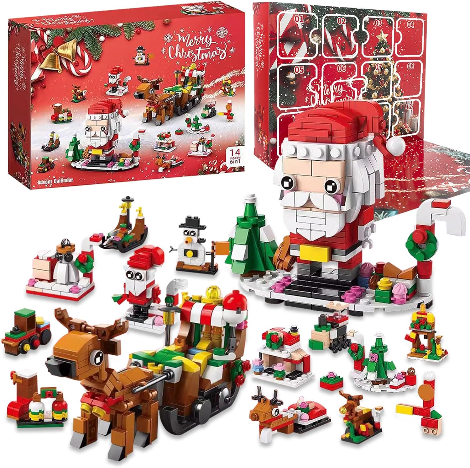 Amazon.com: Advent Calendar 2025 Christmas Building Toy for Kids,12 ...